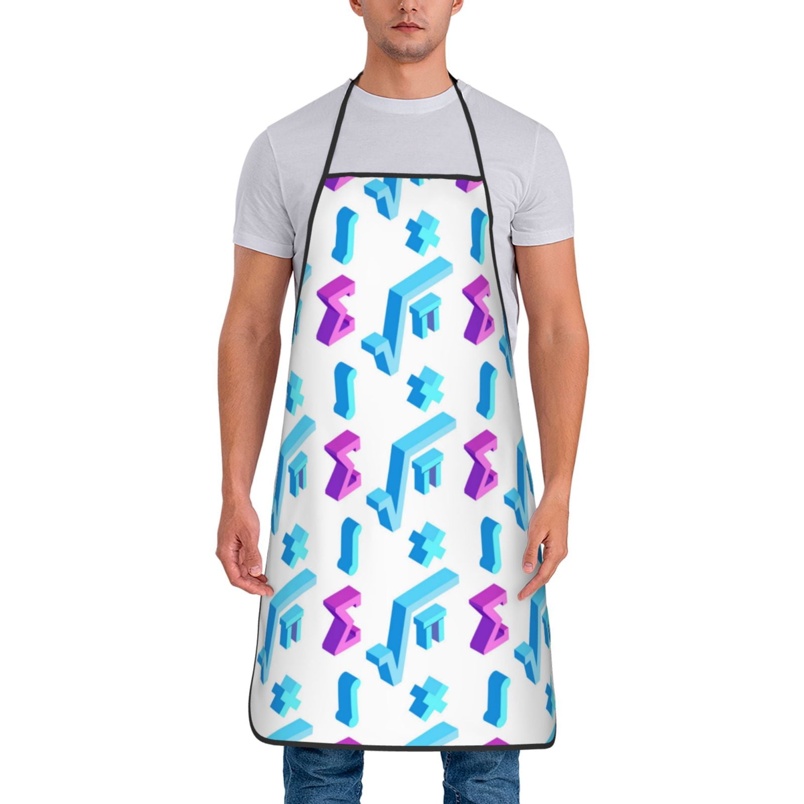 Adjustable Bib Apron - funny Math Symbol Print Waterdrop Resistant ...