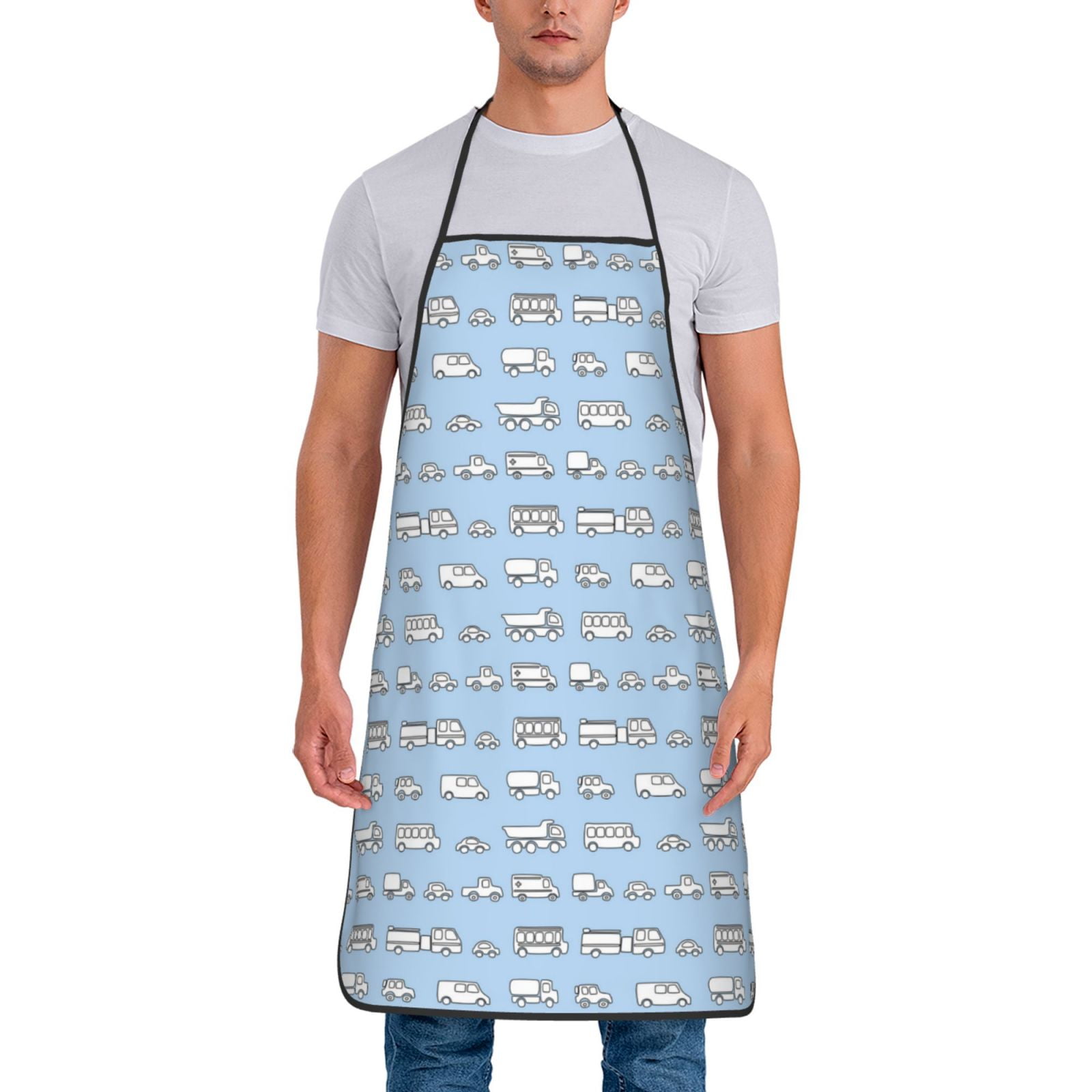 Adjustable Bib Apron - hand drawn cartoon car Waterdrop Resistant ...