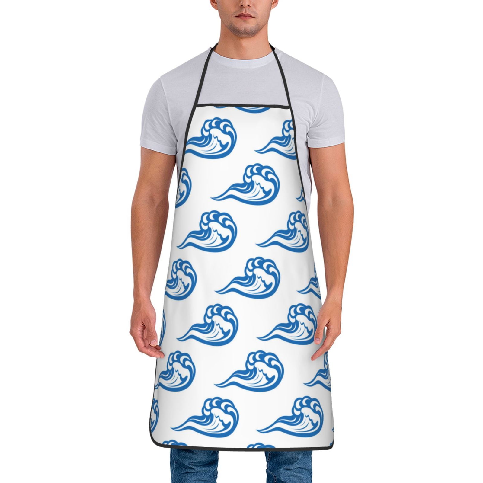 Adjustable Bib Apron - hand drawn clouds Waterdrop Resistant Cooking ...