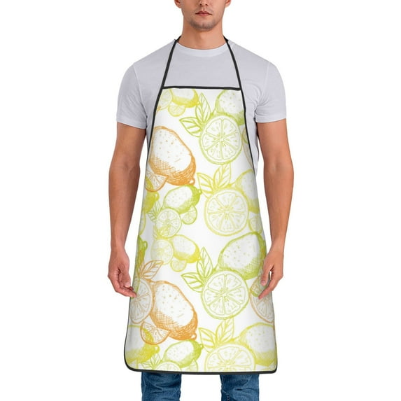 Adjustable Bib Apron - lemon potatoes Waterdrop Resistant Cooking Apron ...