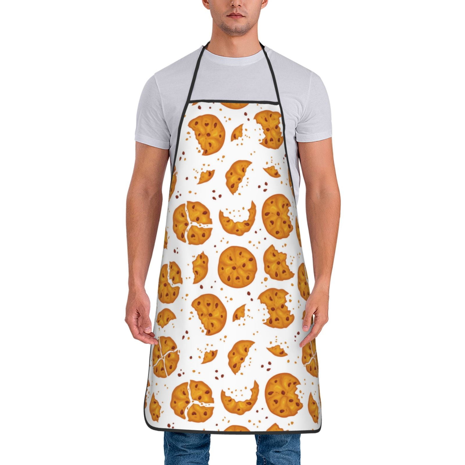 Adjustable Bib Apron - yellow biscuit Waterdrop Resistant Cooking Apron ...