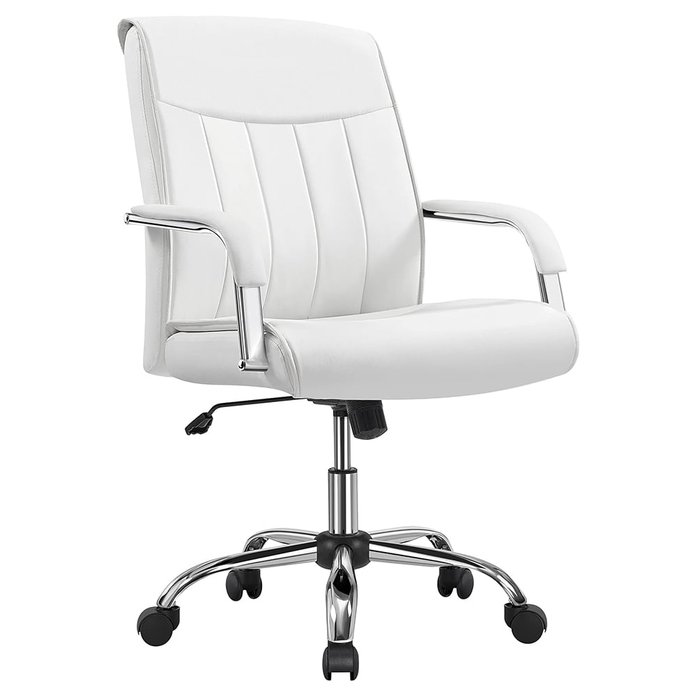 Adjustable Big and Tall Office Chair, PU Leather Ergonomic Swivel ...