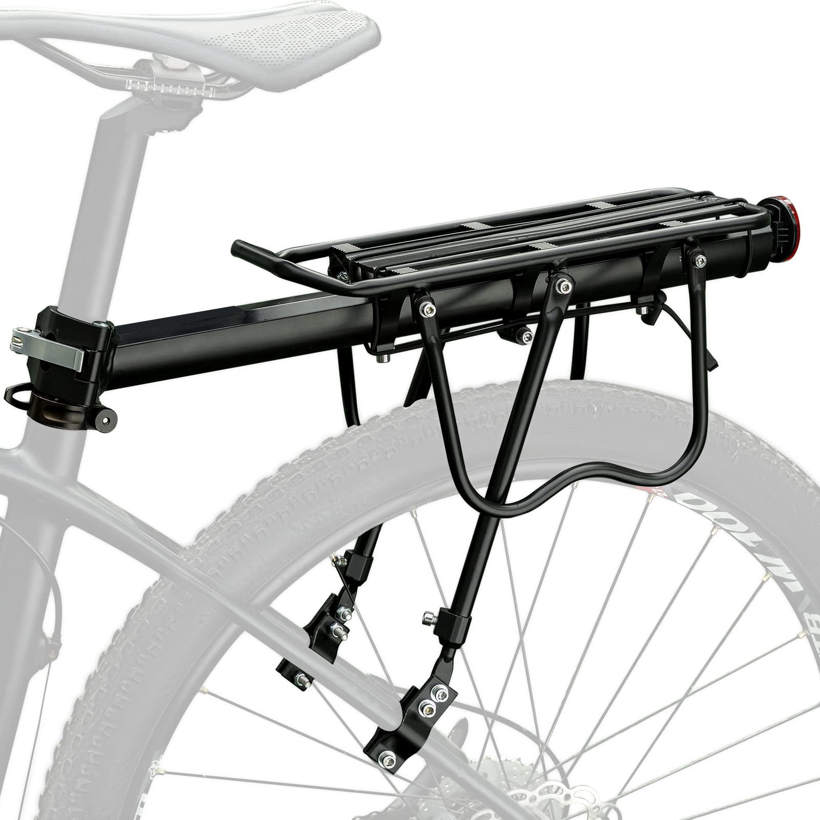 Adjustable Bike Rear Rack - 220lbs Heavy Duty Cargo Carrier, Universal ...