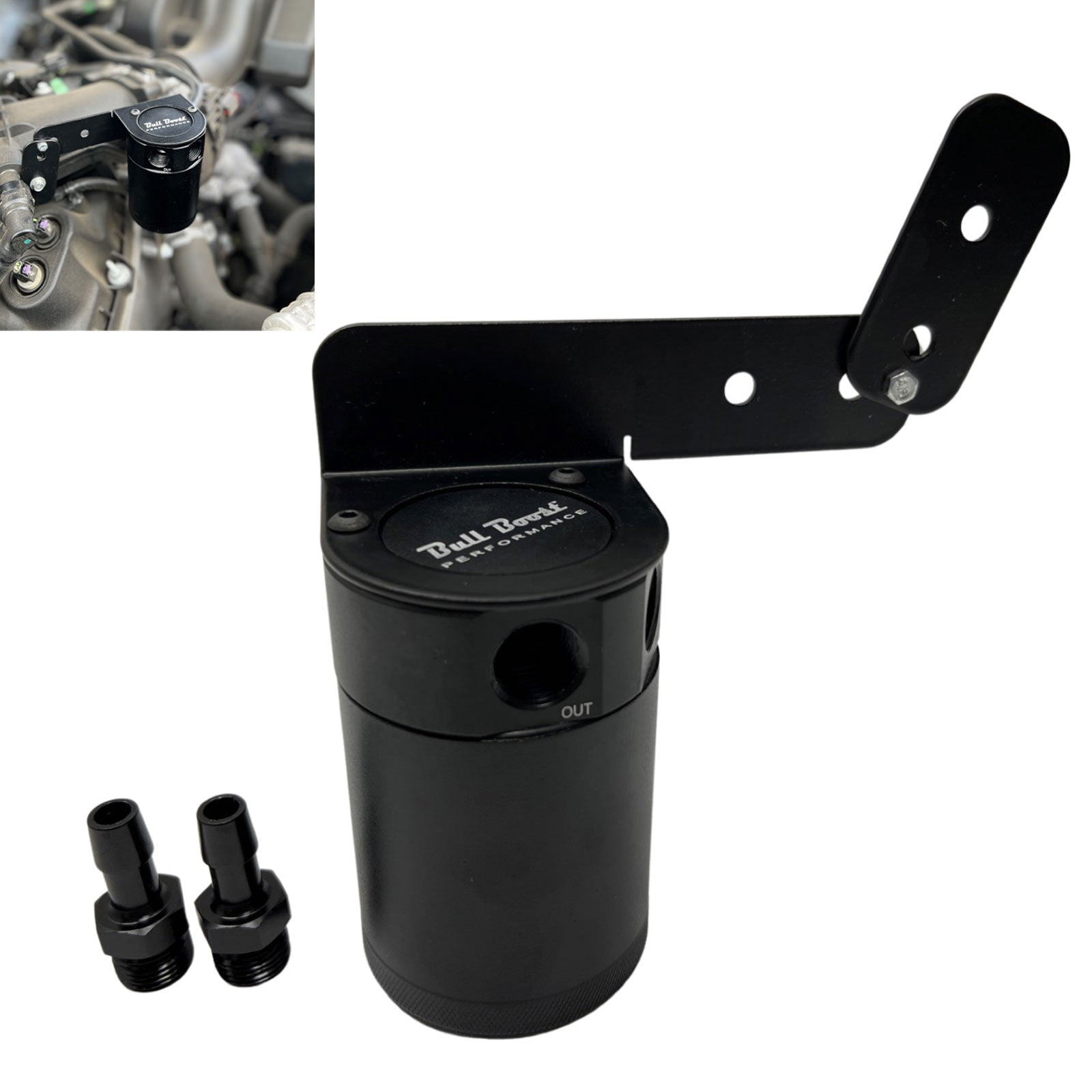 Adjustable Billet Baffled Oil Catch Can Reservoir Tank Racing 2-Port V2 ...