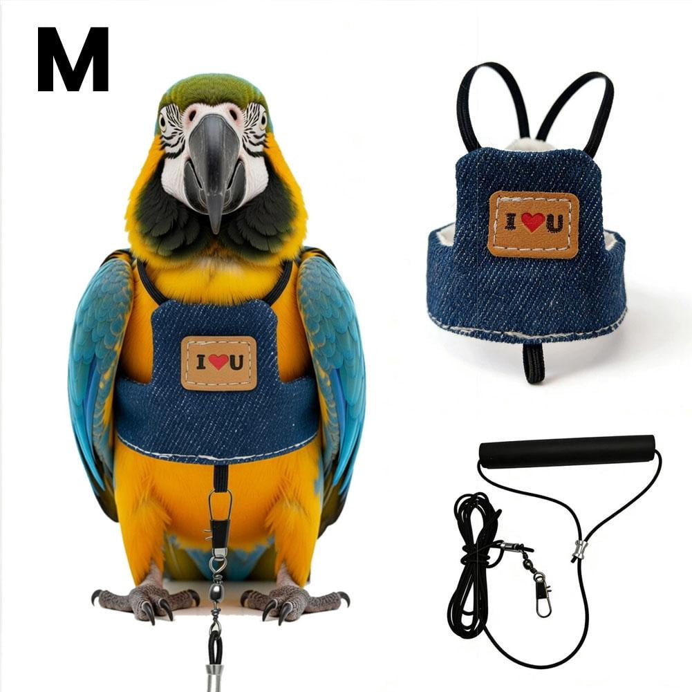 Adjustable Bird Harness And 6.55ft Leash Set, Parrot Leash Flying Rope ...