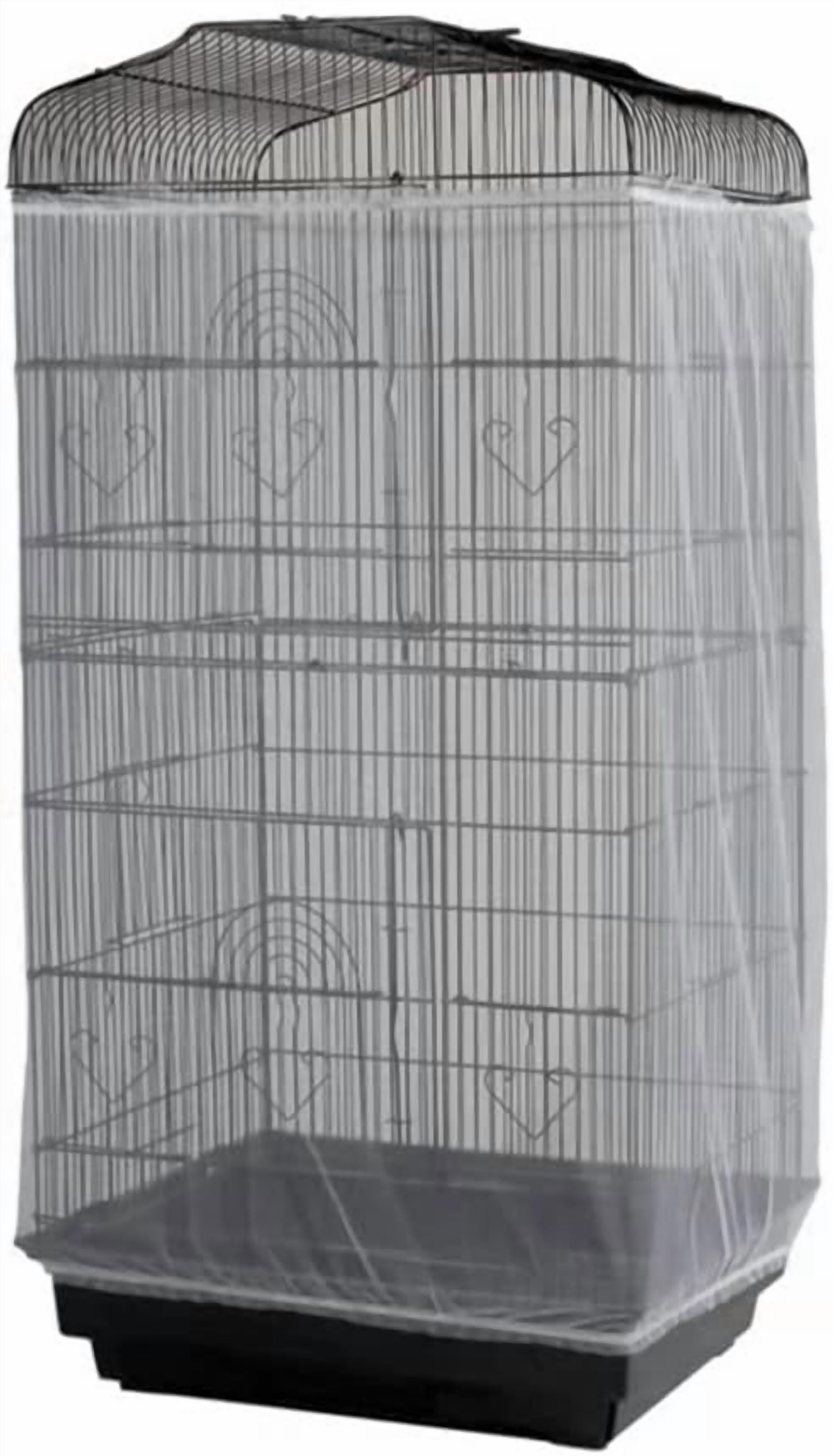 Adjustable Birdcage Seed Catcher Feather Catcher Bird Cage Cover Net ...