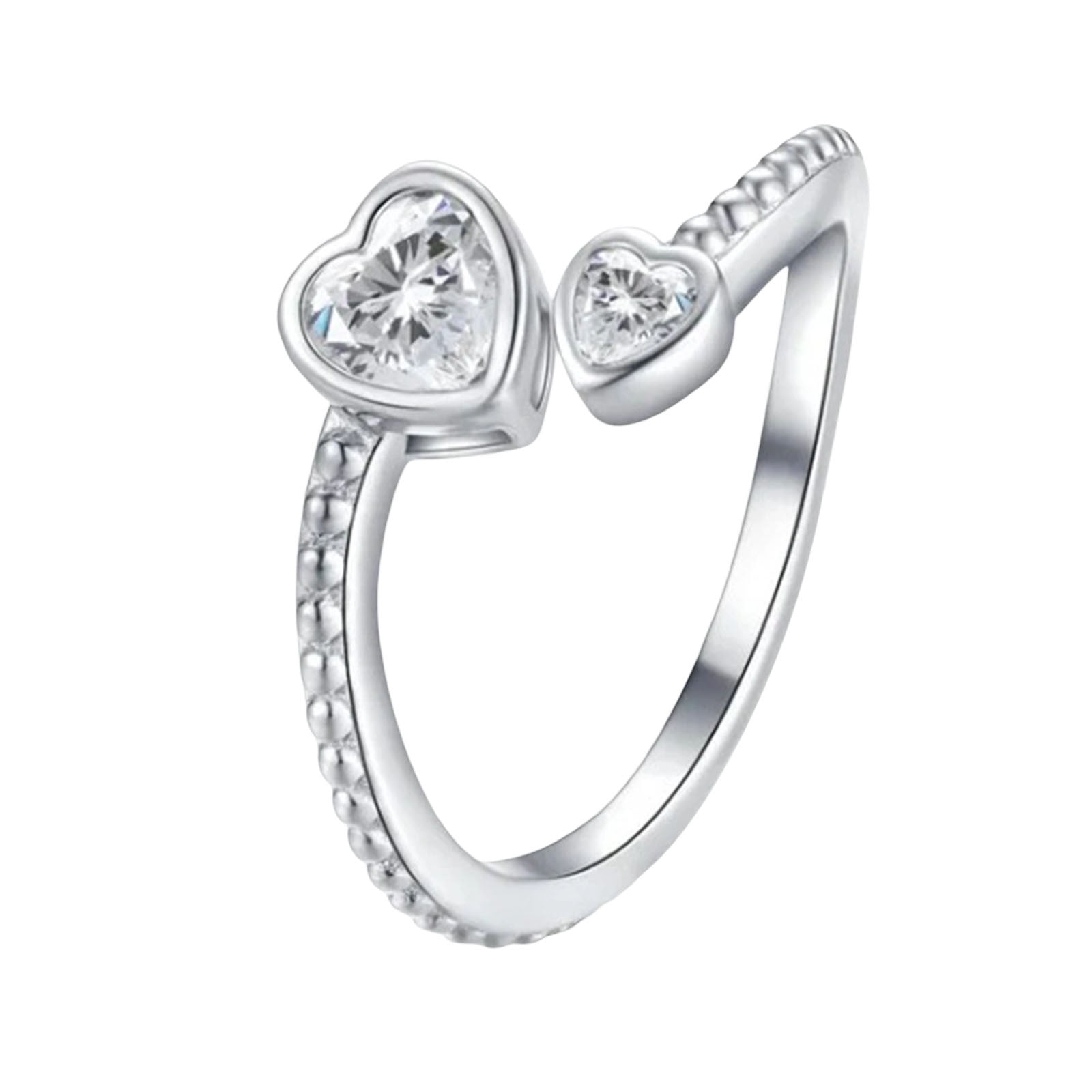 Adjustable Birthstone Couples Ring Heart Shaped Zodiac Constellation ...