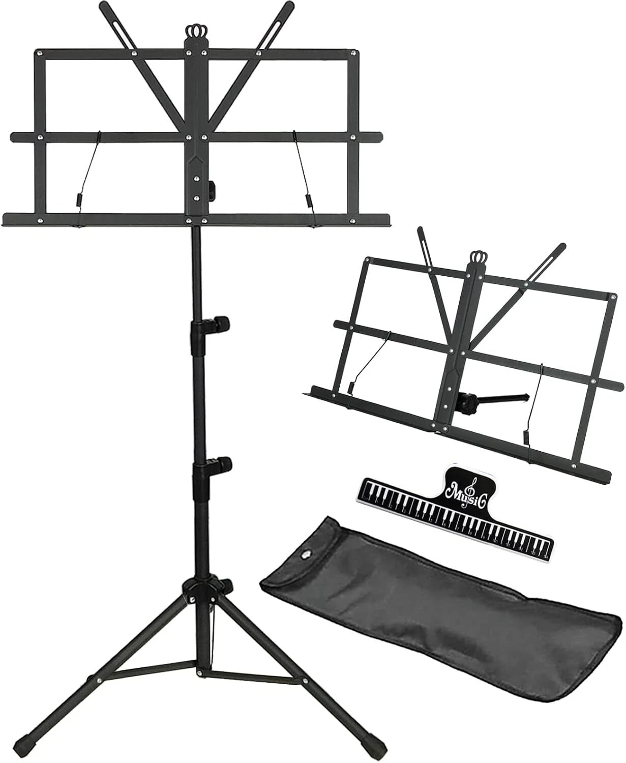 Adjustable Black Book Document Stand With Tripod And Folds Flat For ...