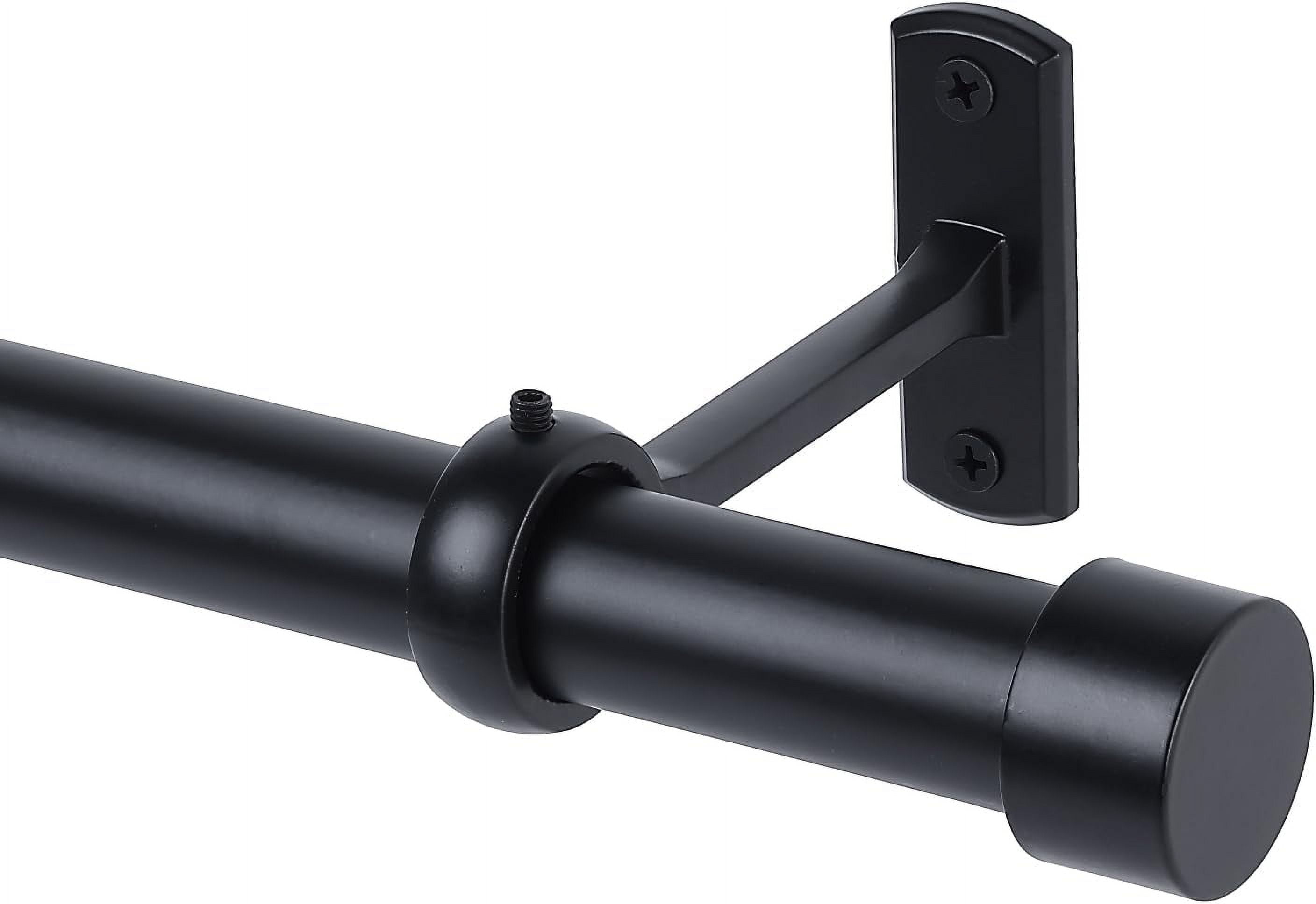 Adjustable Black Curtain Rod Set: Heavy-Duty Rods for Windows 144 to ...