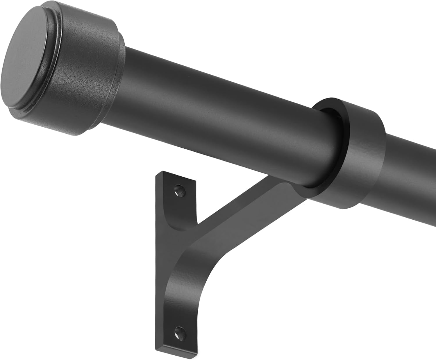 Adjustable Black Curtain Rods for Windows 28 To 48", 1-Inch Blackout ...