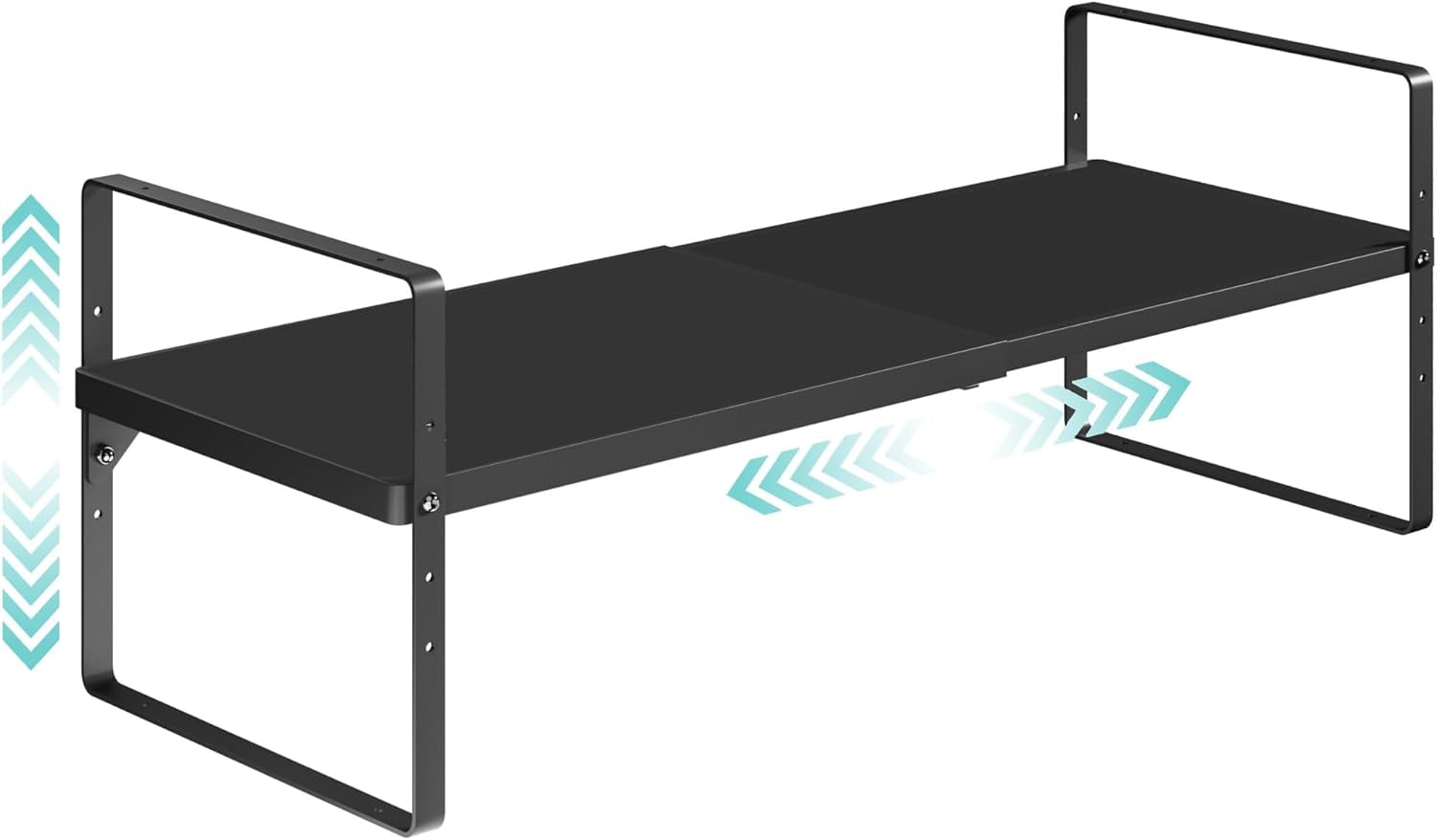 Adjustable Black Stackable Metal Cabinet Shelves Extender for Kitchen ...