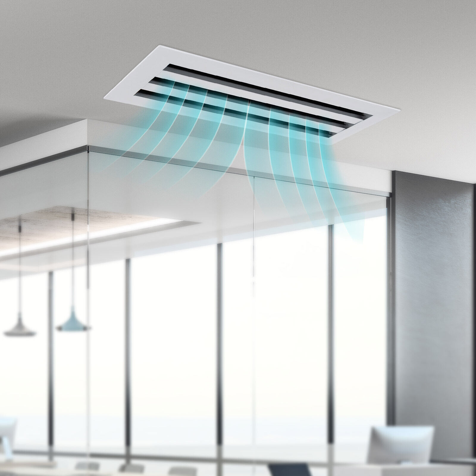 Adjustable Blades Air Vent Cover, Modern White Aluminum Alloy ...