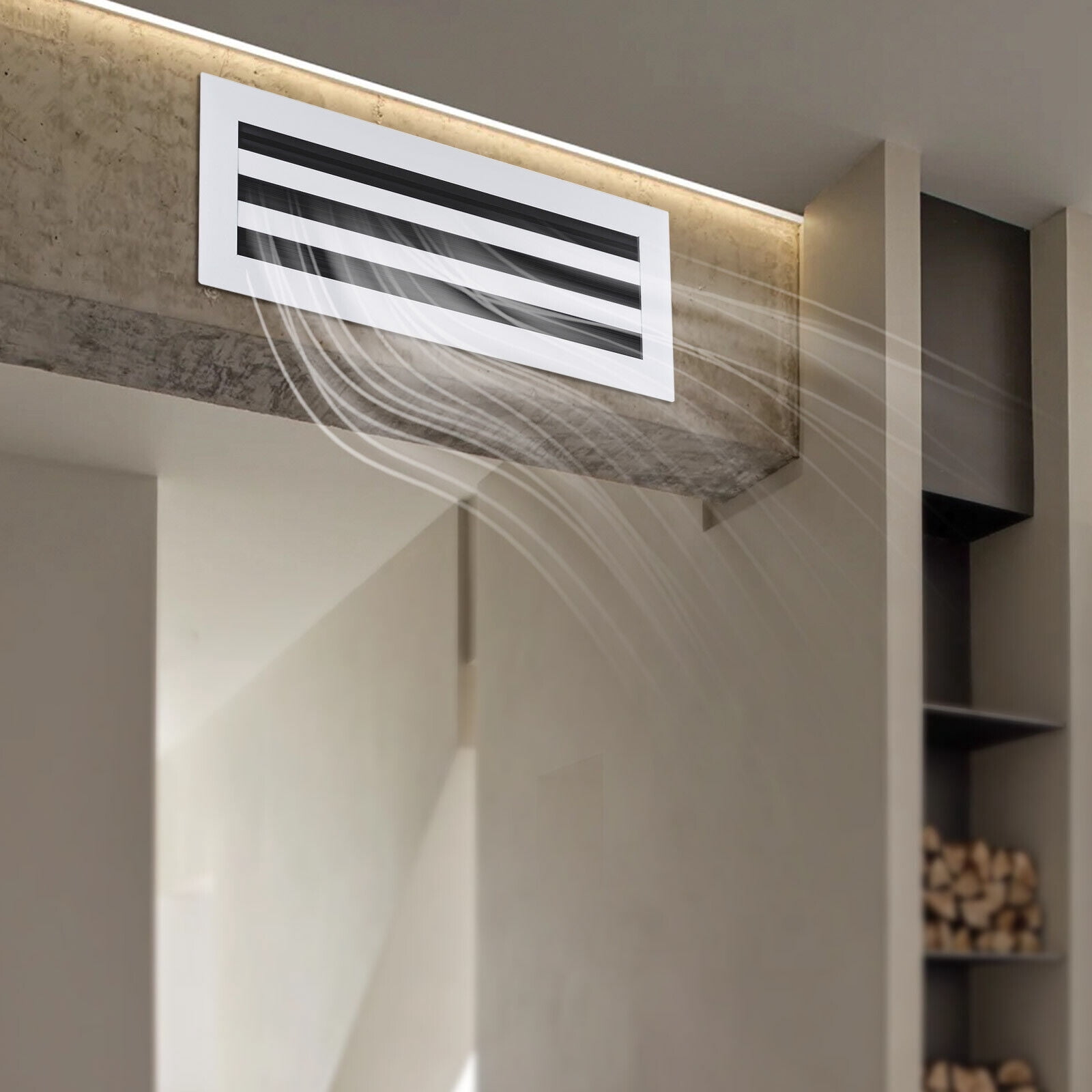 Adjustable Blades Air Vent Cover, Ventilation Grille Modern White ...