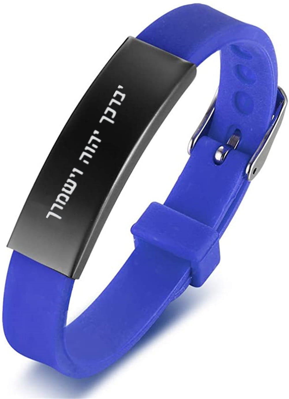 Adjustable Blessing Hebrew Prayers Engraved Silicone Strap Bracelet ...