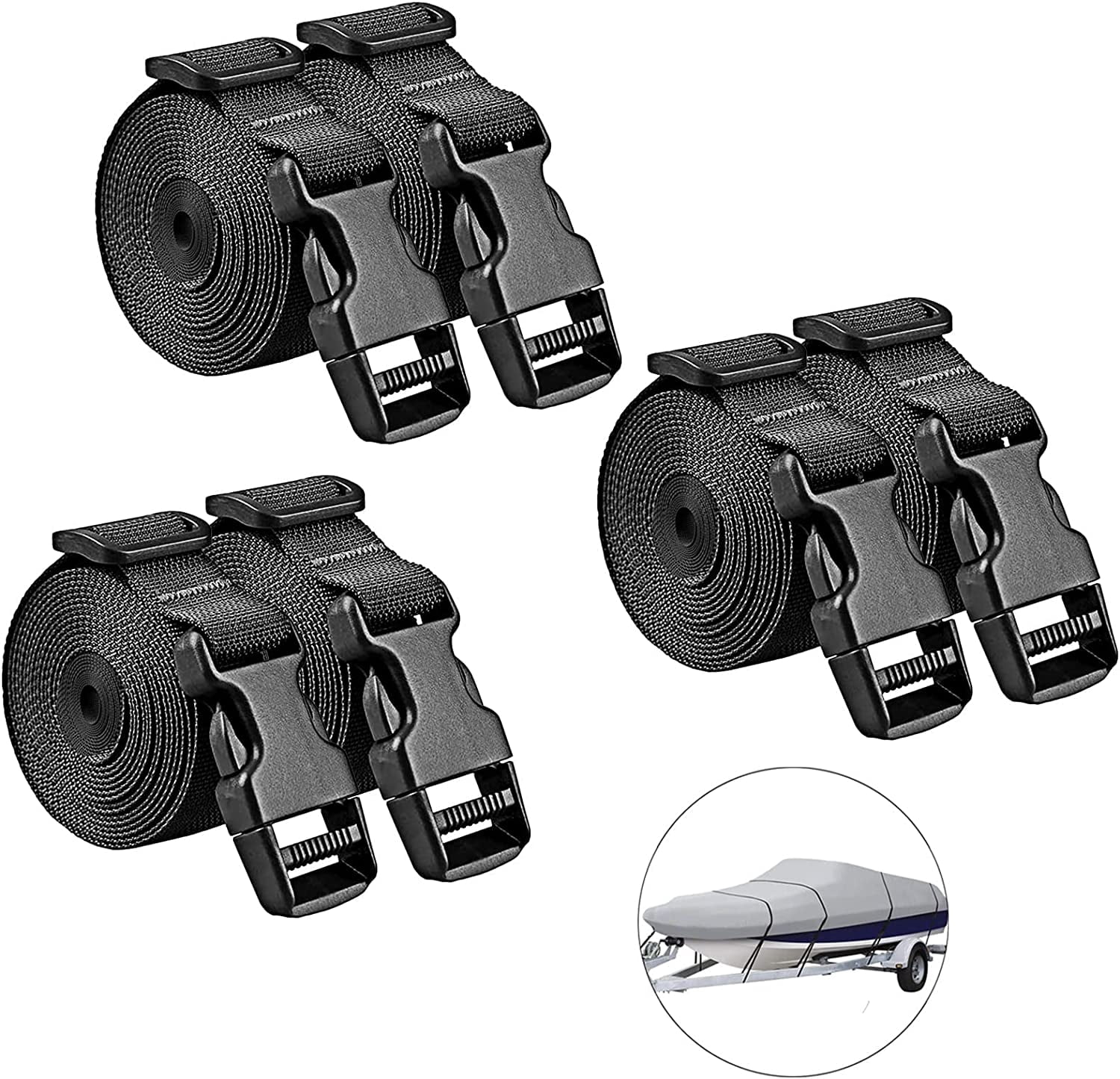 Adjustable Boat Cover Straps with Quick Release Buckles,Heavy Duty Boat ...