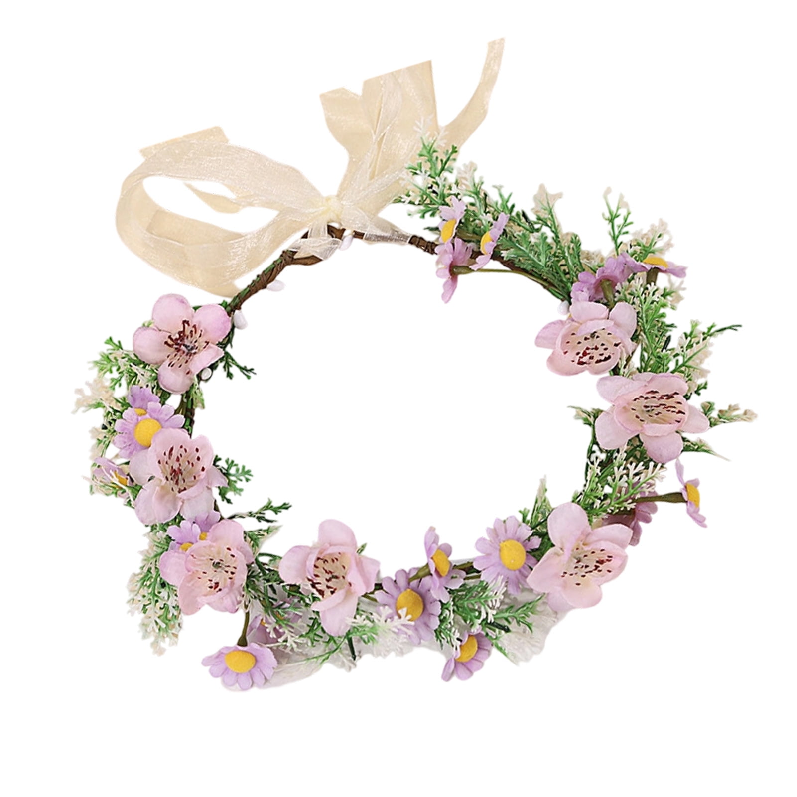 Adjustable Bohemian Styles Floral Hair Wreath Practical Fabric Plastic ...
