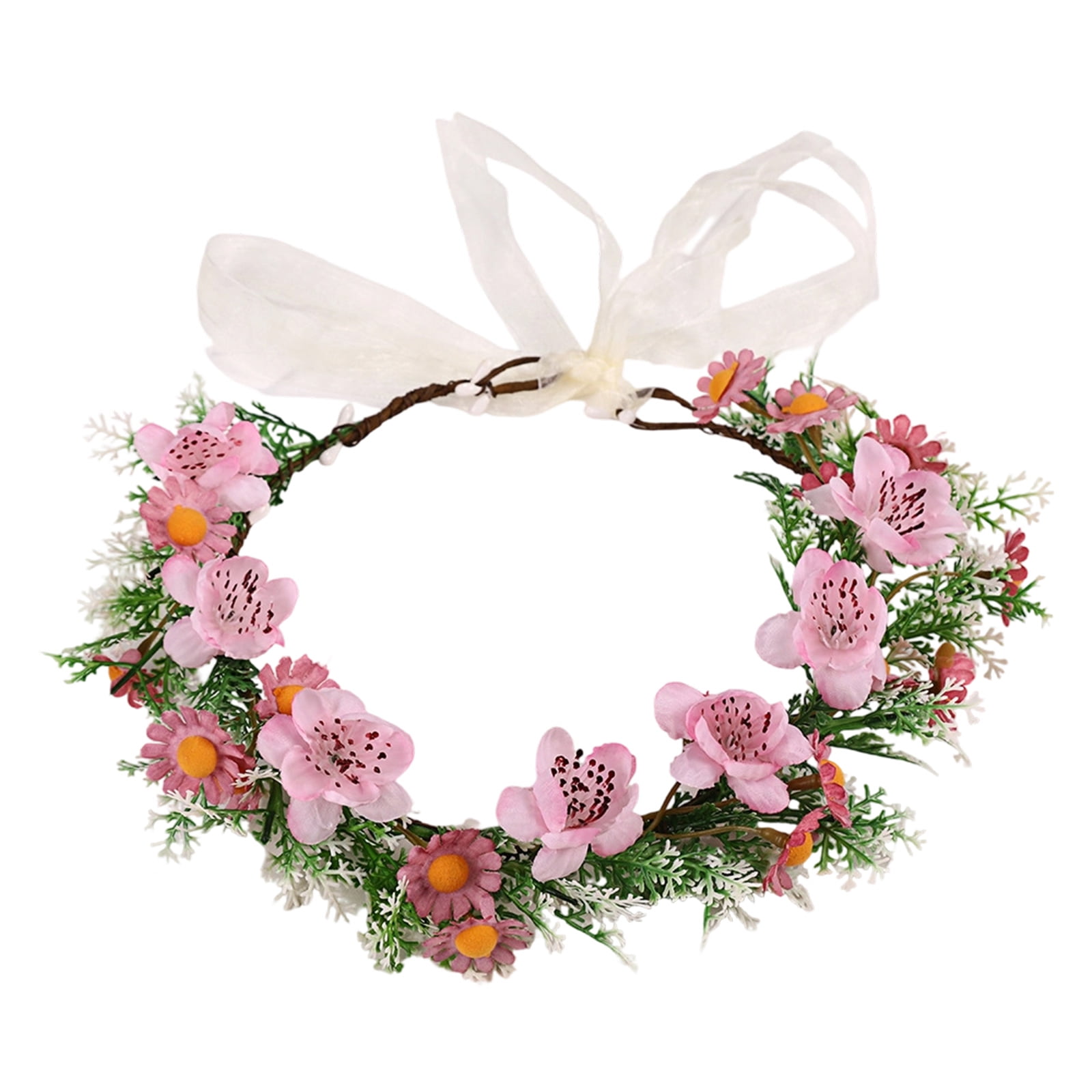 Adjustable Bohemian Styles Floral Hair Wreath Practical Fabric Plastic ...