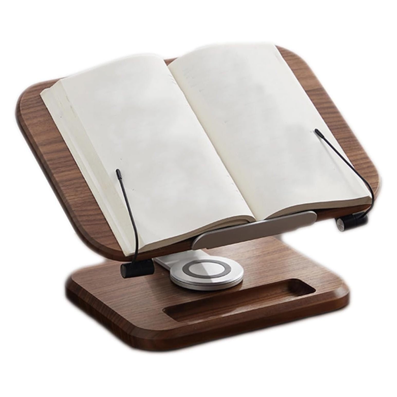 Adjustable Book Holder, Book Stand for Reading with 360° Rotating Base ...