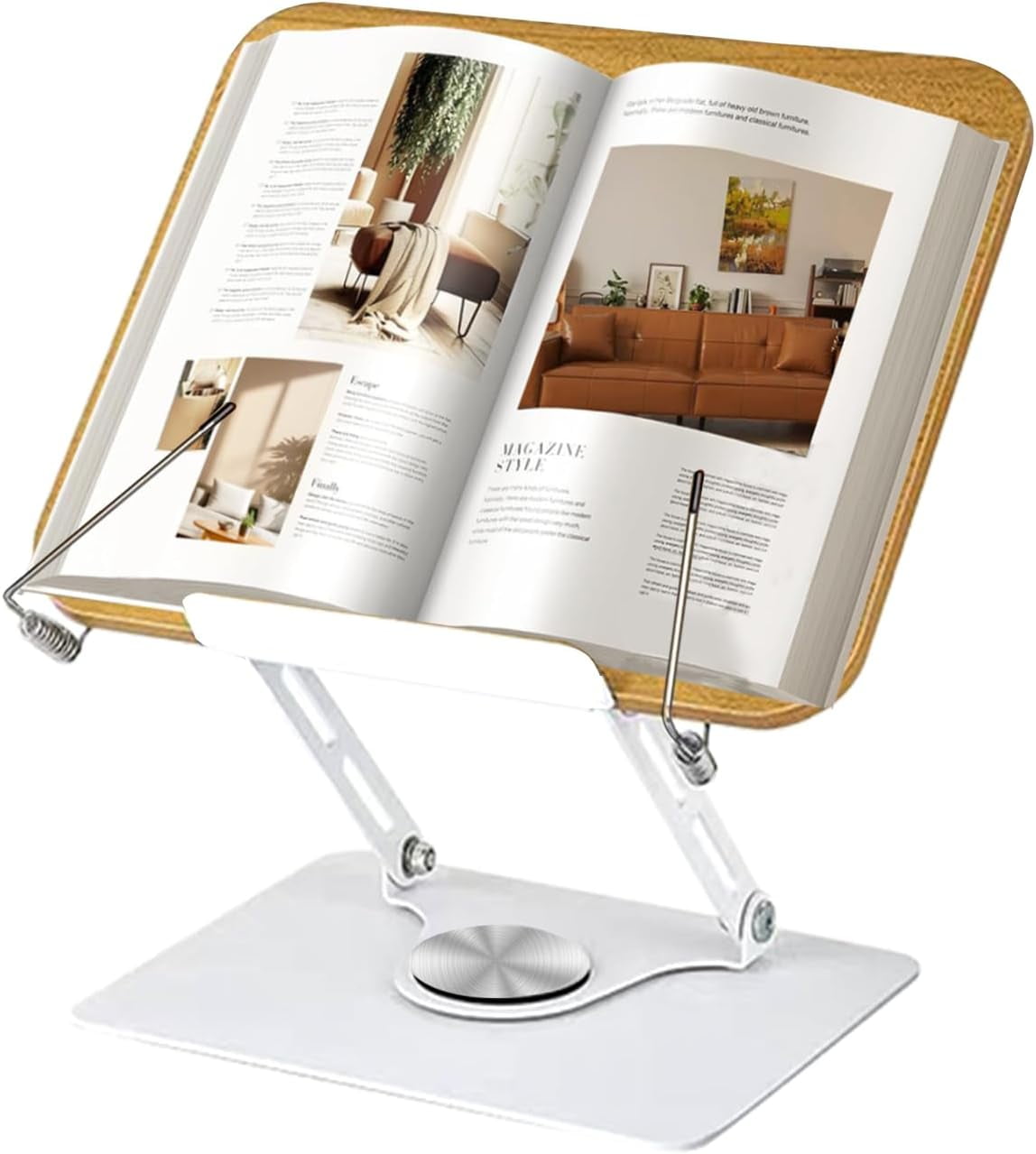 Adjustable Book Stand for Reading with 360° Rotating Bases,Book Holder Foldable Designs with ...