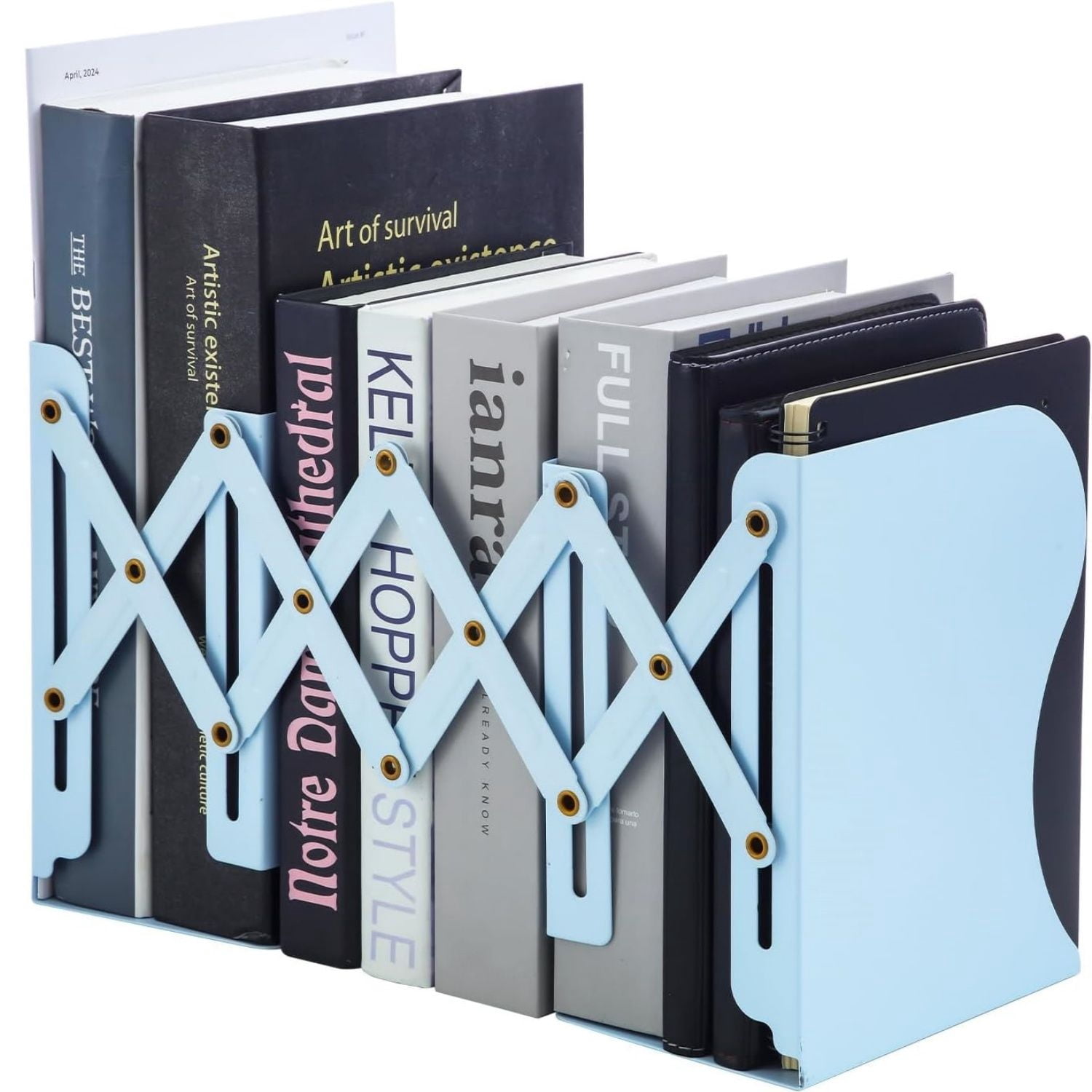 Adjustable Bookends Book Ends for Shelves, Metal Bookend for Heavy ...