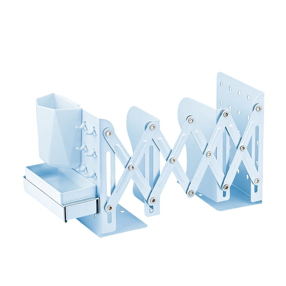 Adjustable Bookends Metal Book Ends with Pen Holder for Heavy Duty ...
