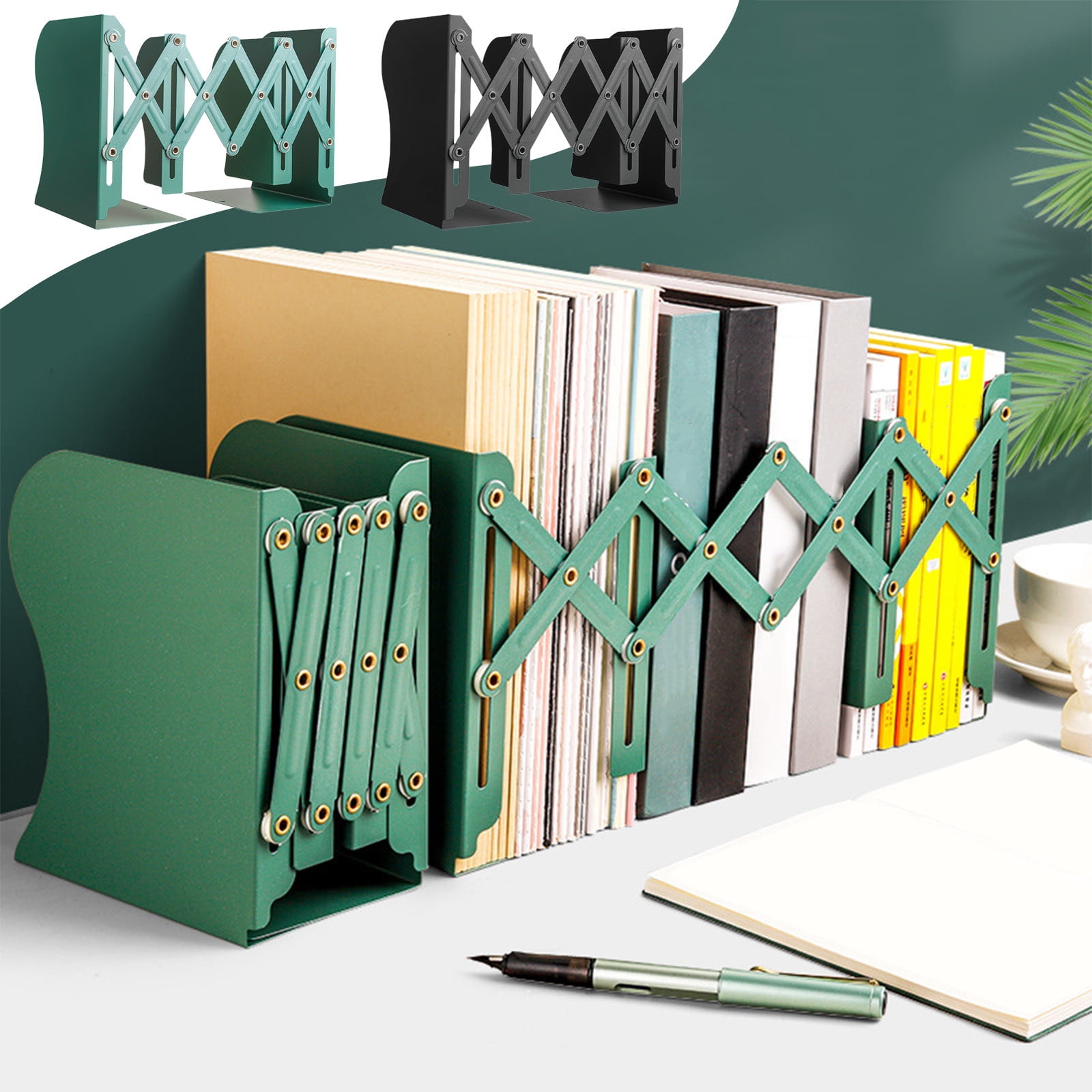 Adjustable Bookends Scalable Metal Desktop Bookshelf,Heavy Book Stand ...