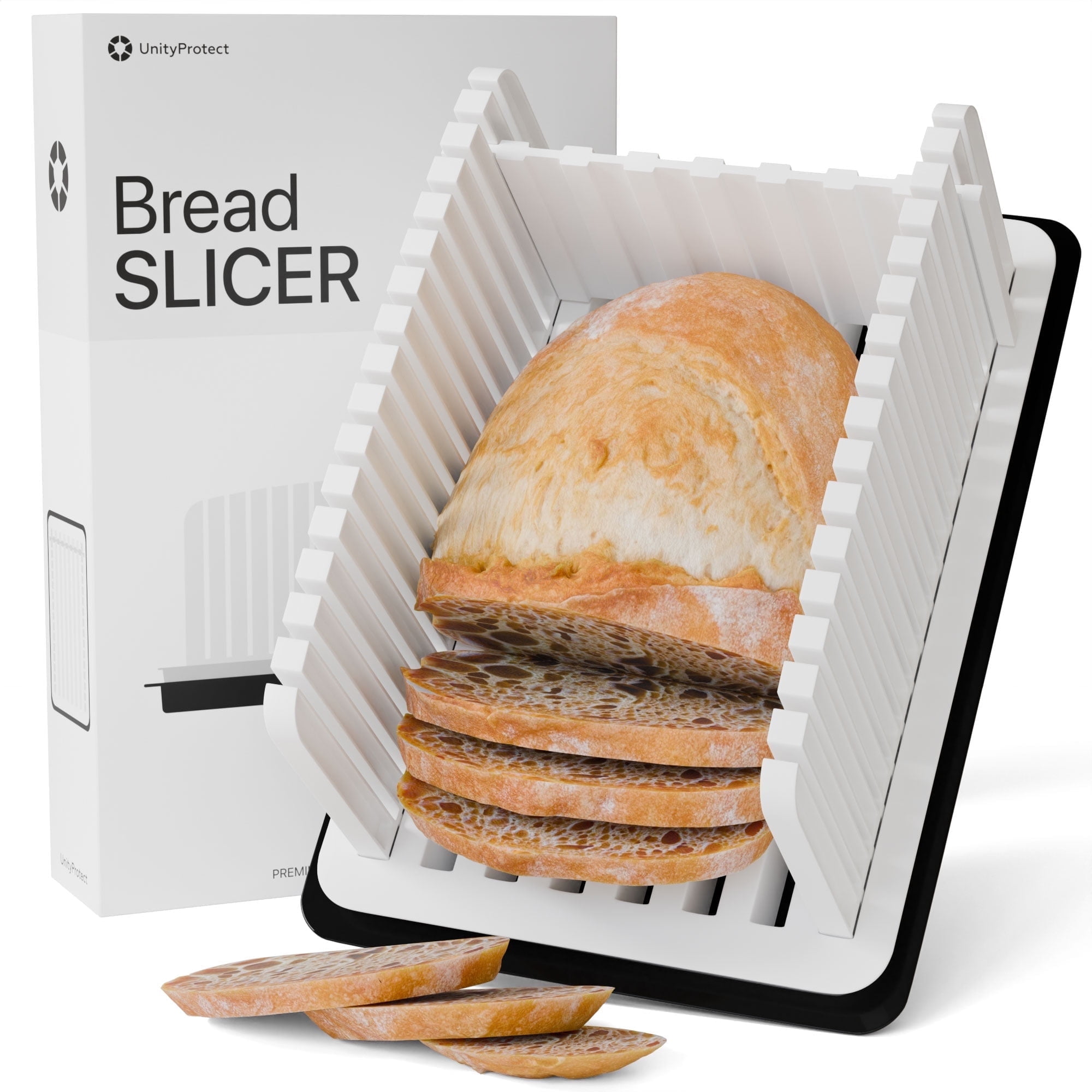 Adjustable Bread Slicer - Foldable Design for Homemade Bread with Uniform Bread Slicing Guide ...