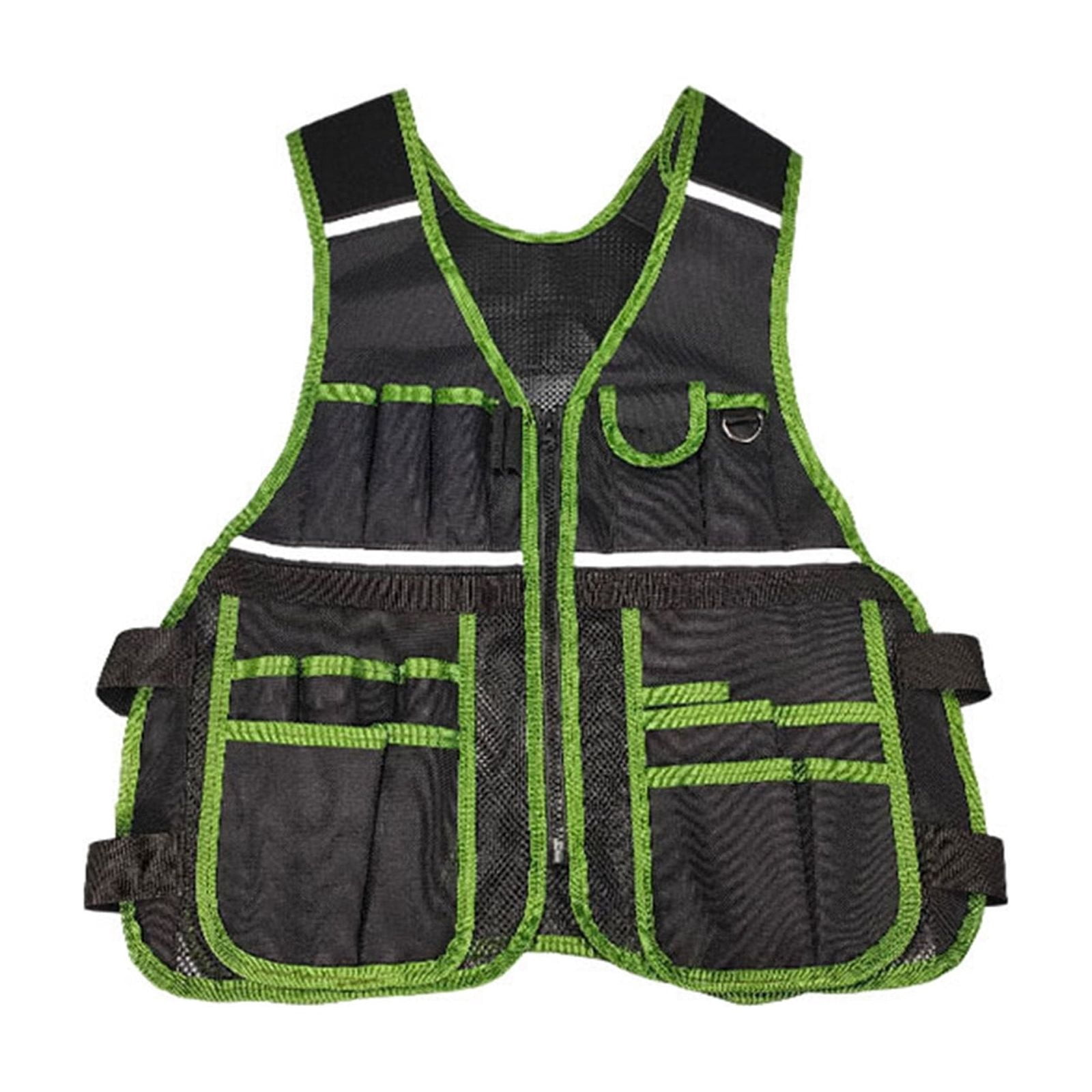 Adjustable Breathable Work Vest With Multiple PocketReflective Strips ...