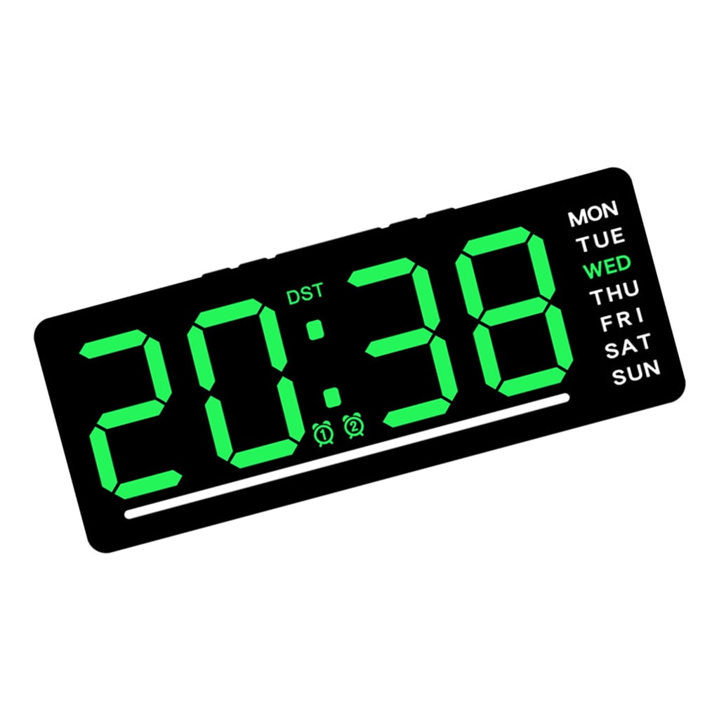 Adjustable Brightness Large LED Clock With Snooze Temperature Date ...