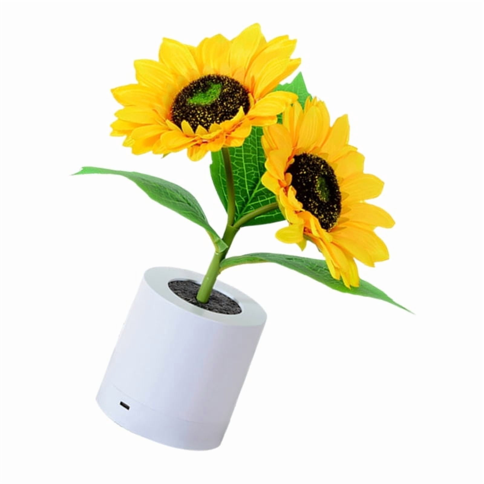 Adjustable Brightness Sunflower Shaped Table Lamps Beautiful Night ...