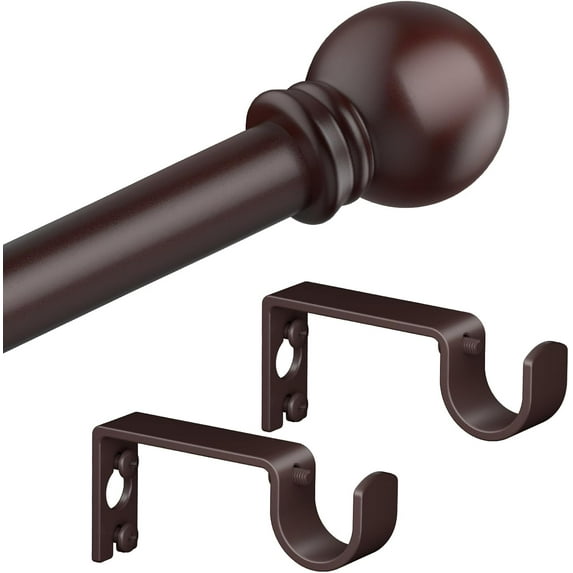 Adjustable Bronze Curtain Rods with Brackets, 5/8 Inch Diameter ...