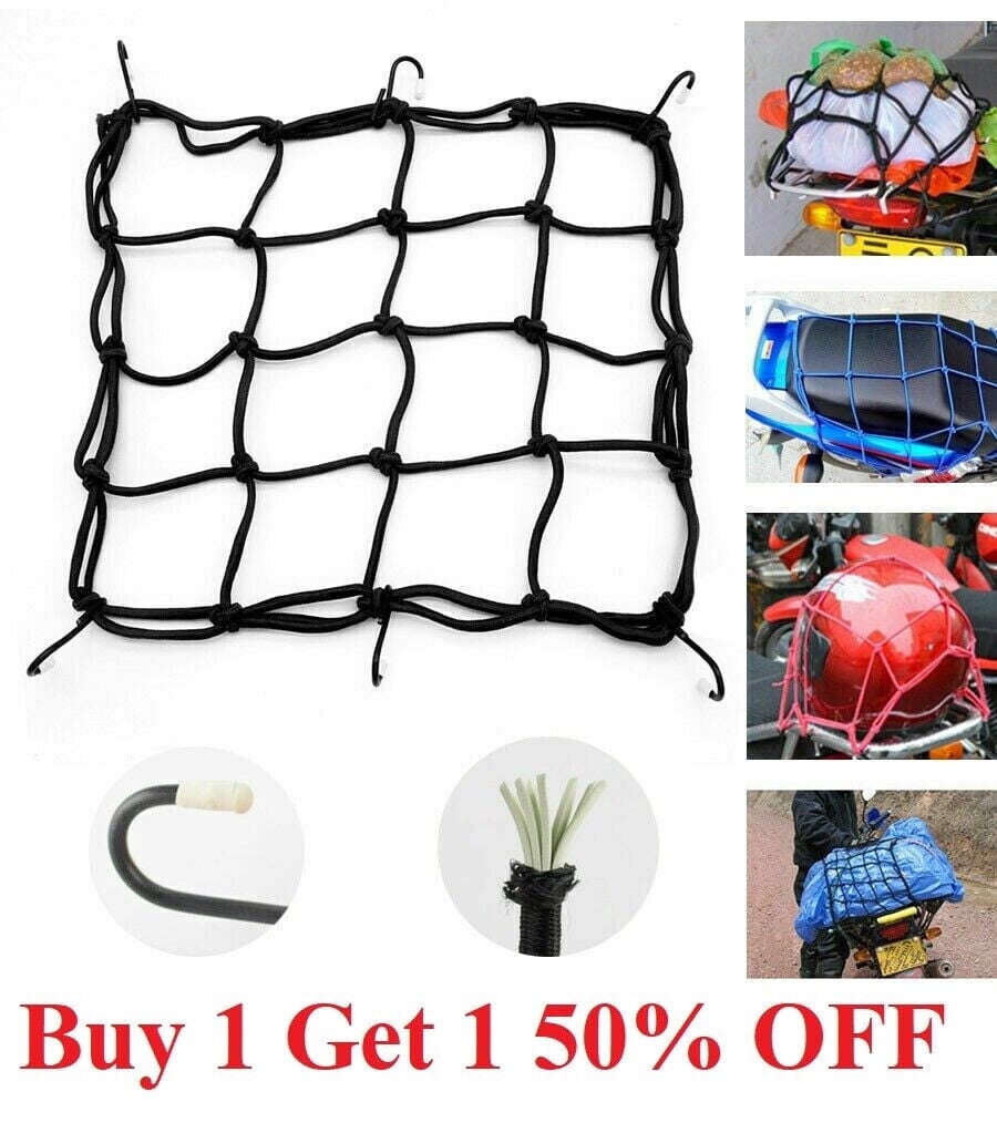 Adjustable Bungee Cord Cargo Net 15" x15" (40x40cm) Motorcycle Helmet ...
