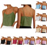 Adjustable Button Strap Camisole Summer Sleeveless Tank Top Casual ...