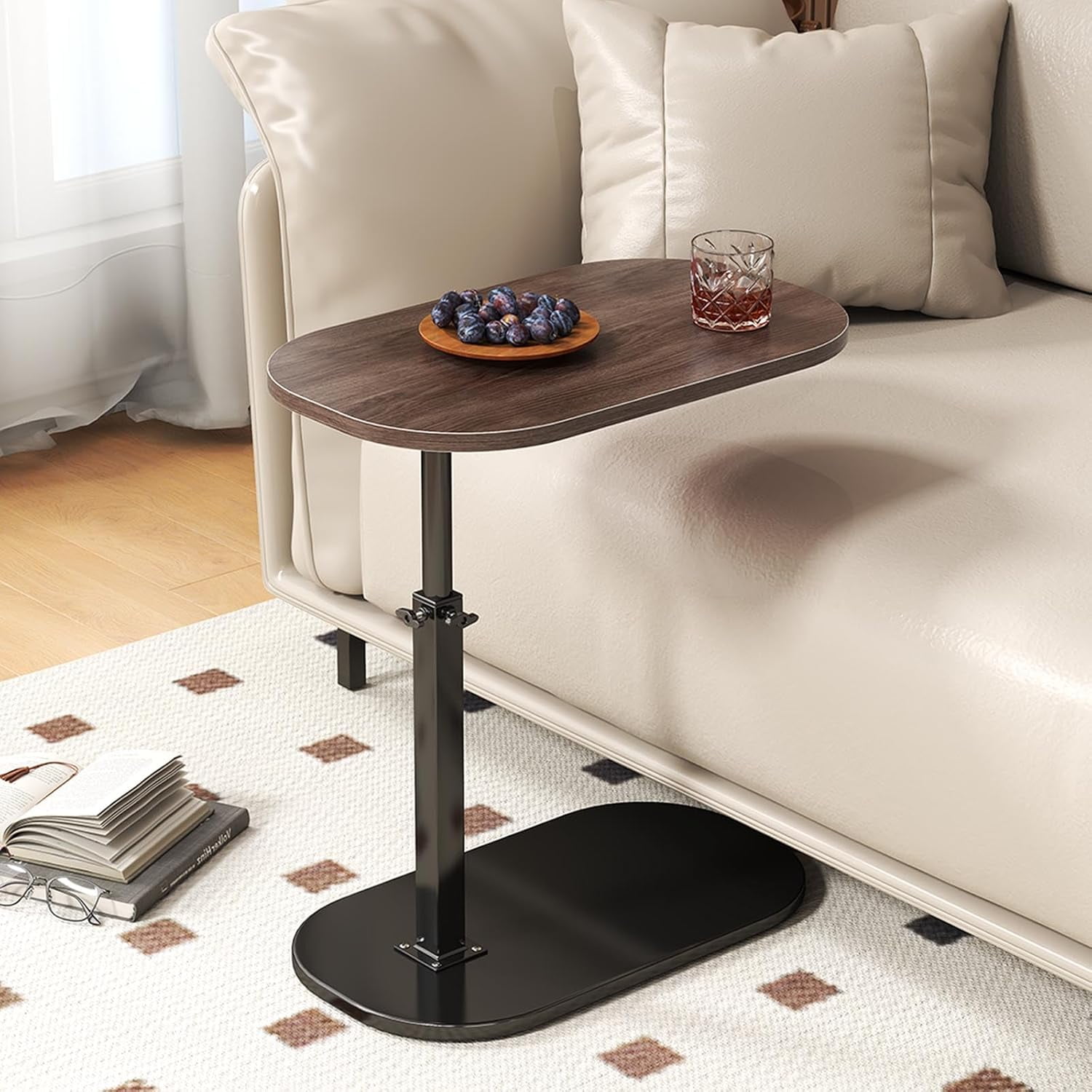 Adjustable C Shaped End Table,360° Swivel Couch Table,Couch Tables That ...