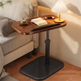 Adjustable C Table Sofa Side End Table - Walnut Finish MDF Top with ...