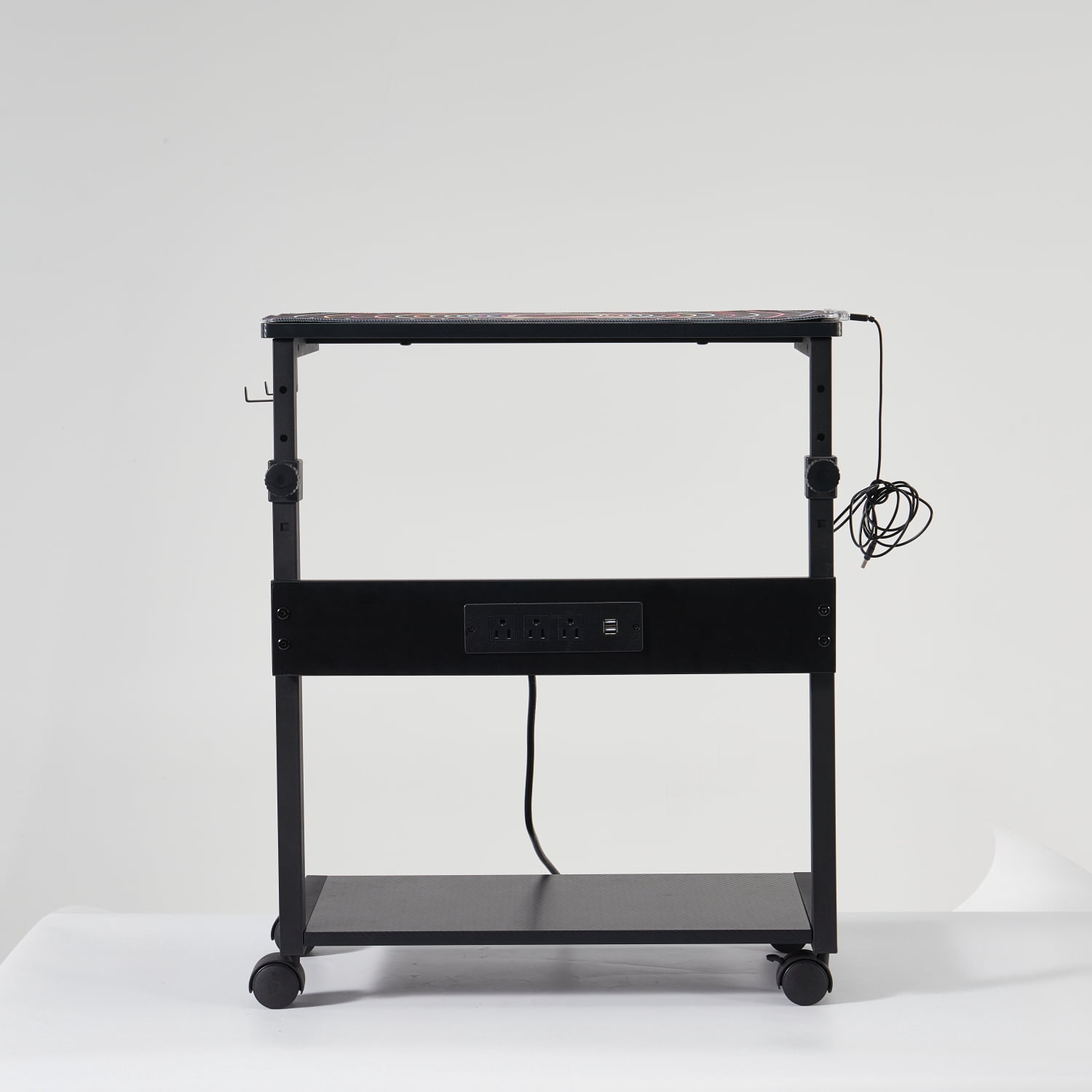 Adjustable CPU Stand 2-Tier ATX Case Holder Mobile PC Cart Rolling ...