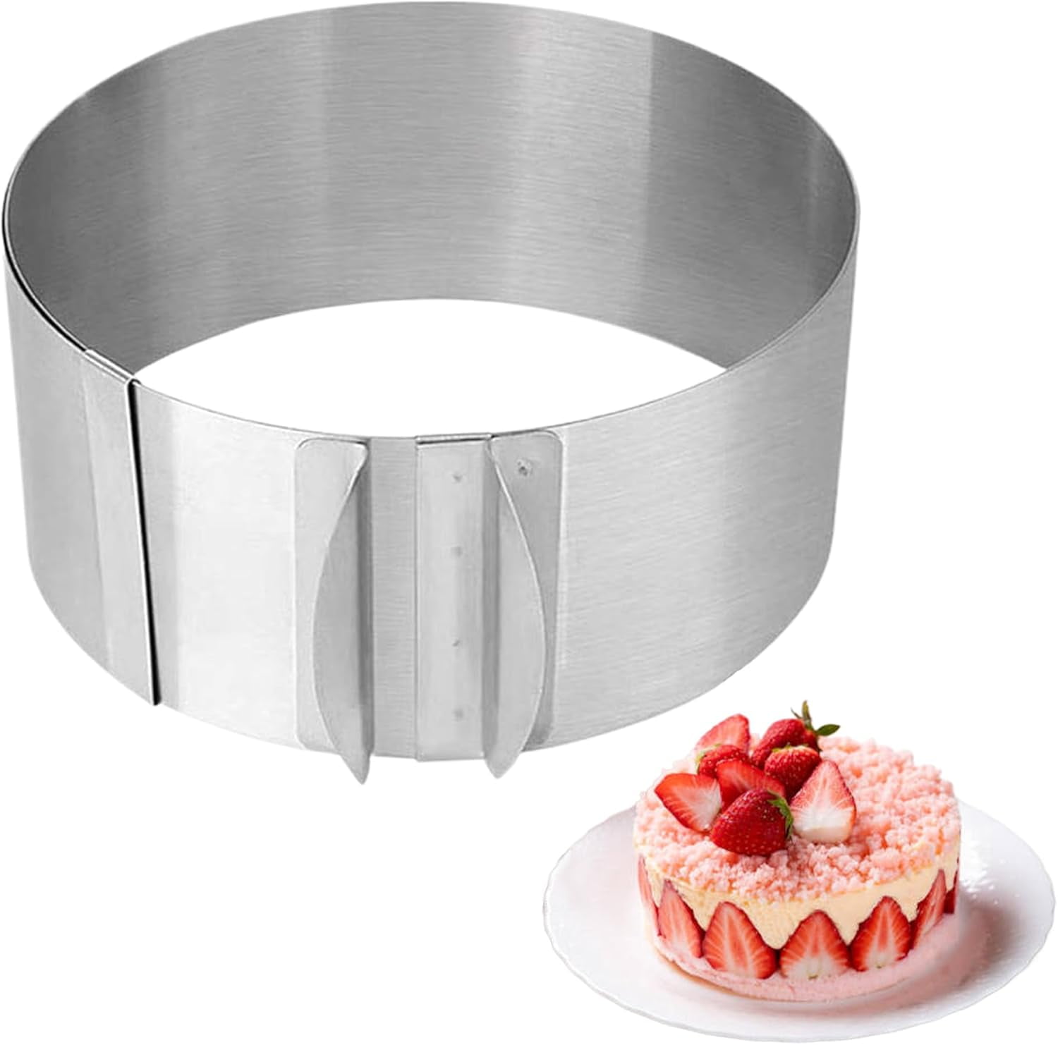 Adjustable Cake Ring Cake Mold:Stainless Steel Round Baking Ring Mold ...