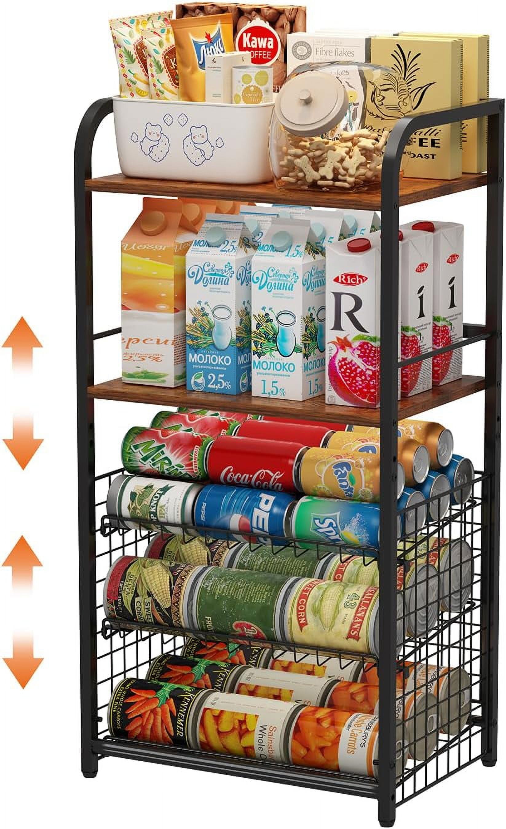 Adjustable Can Rack Organizer for Pantry, Snack Organizer Shelf, Canned ...