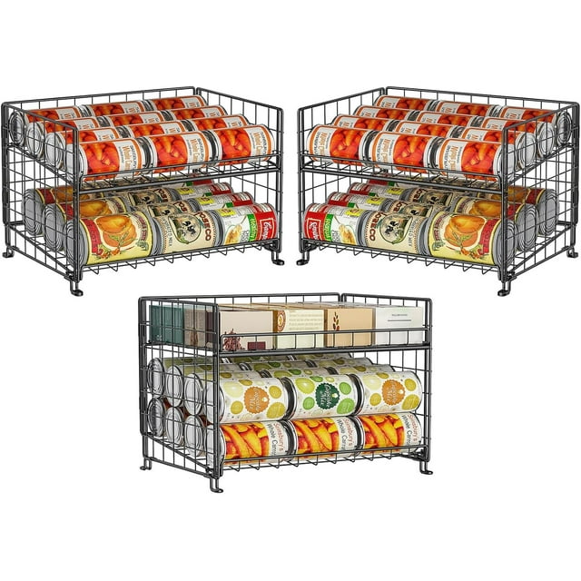 Adjustable Can Rack Organizer, Stackable Can Storage for Kitchen Pantry ...
