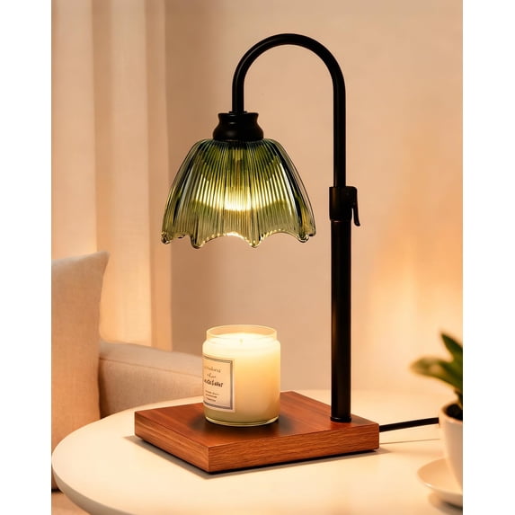 Adjustable Candle Warmer Lamp Dimmable with Timer Glass Design ...