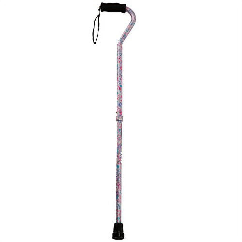 Adjustable Cane, Offset Handle, Foam Grip, Wrist Strap, Lightweight ...