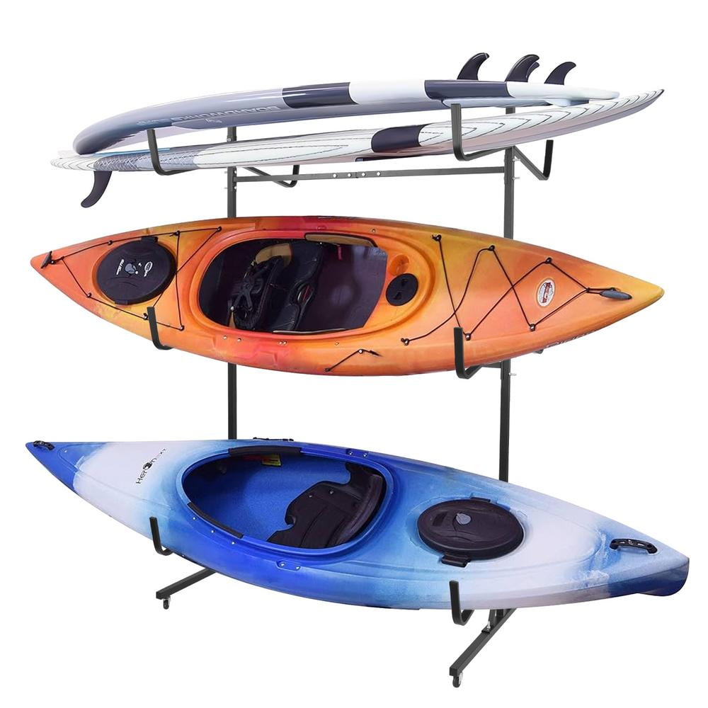 Adjustable Canoe Rack - Kayak Storage Stand for Indoor Outdoor ...
