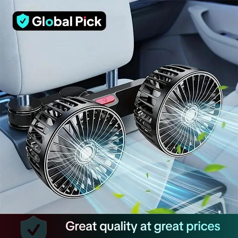 Adjustable Car Backseat Fan, 1 Count Summer Essential Double-head ...