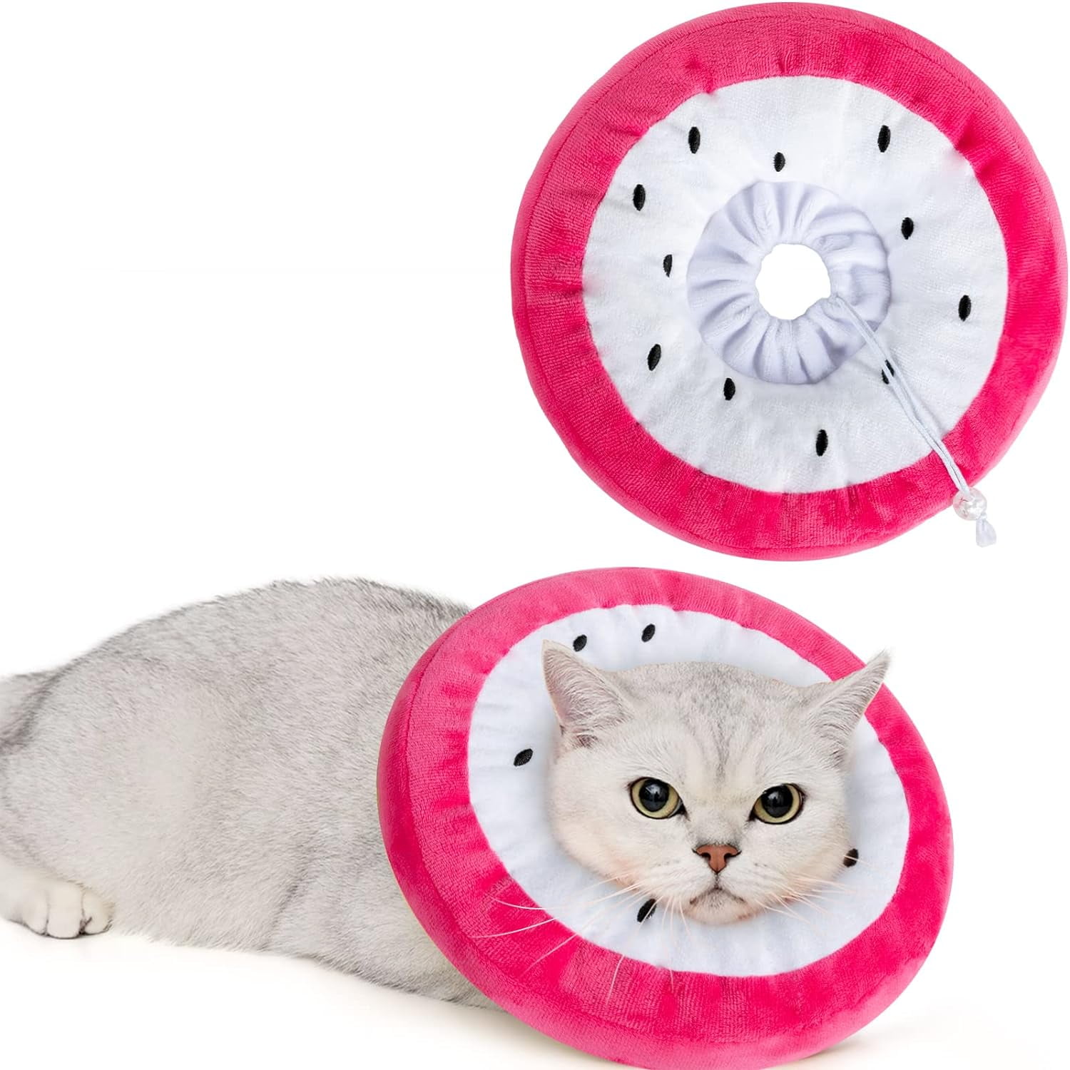 Adjustable Cat Cone Collar Soft, Cute Cat Donut Collar After Surgery ...
