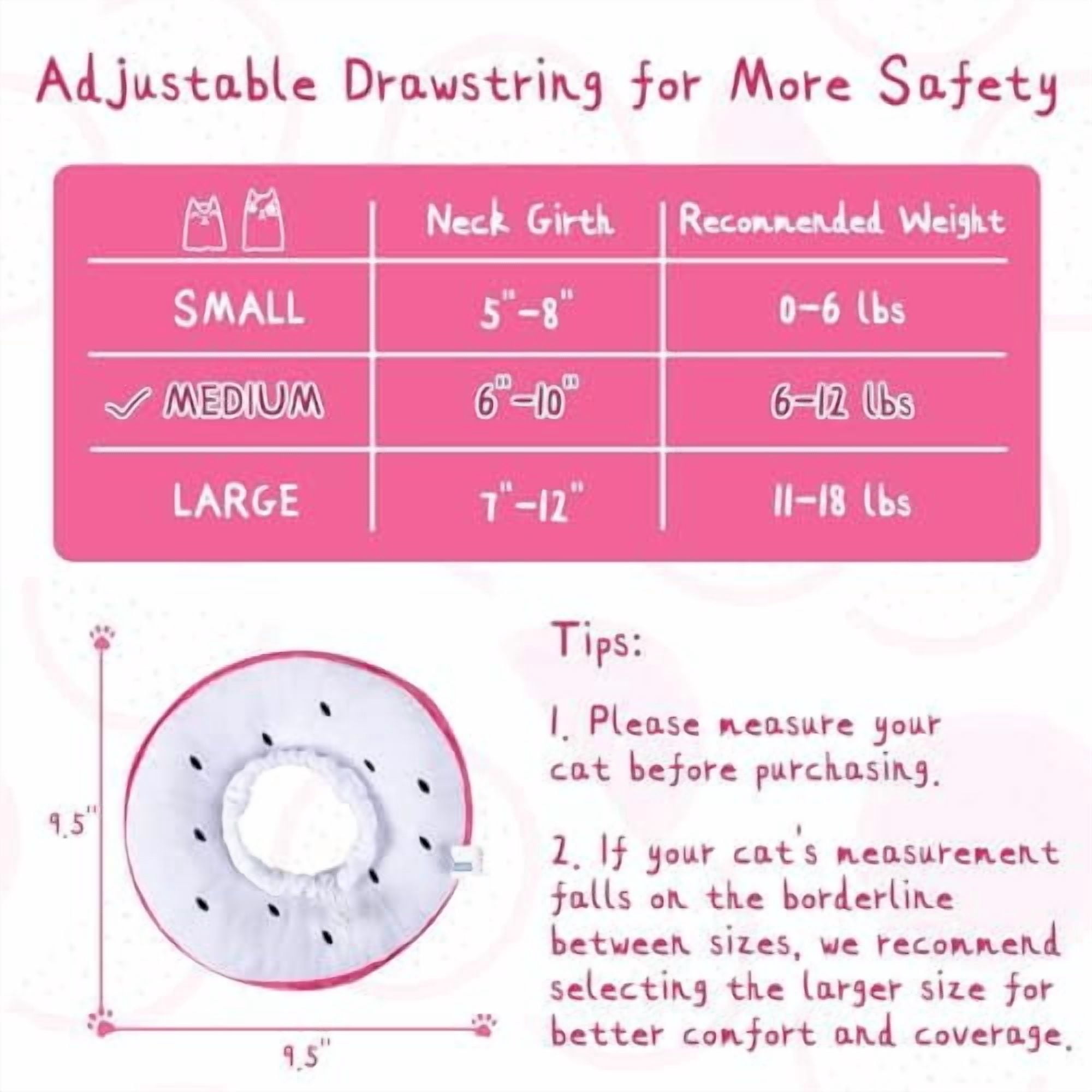 Adjustable Cat Cone Collar Soft, Cute Cat Donut Collar After Surgery ...