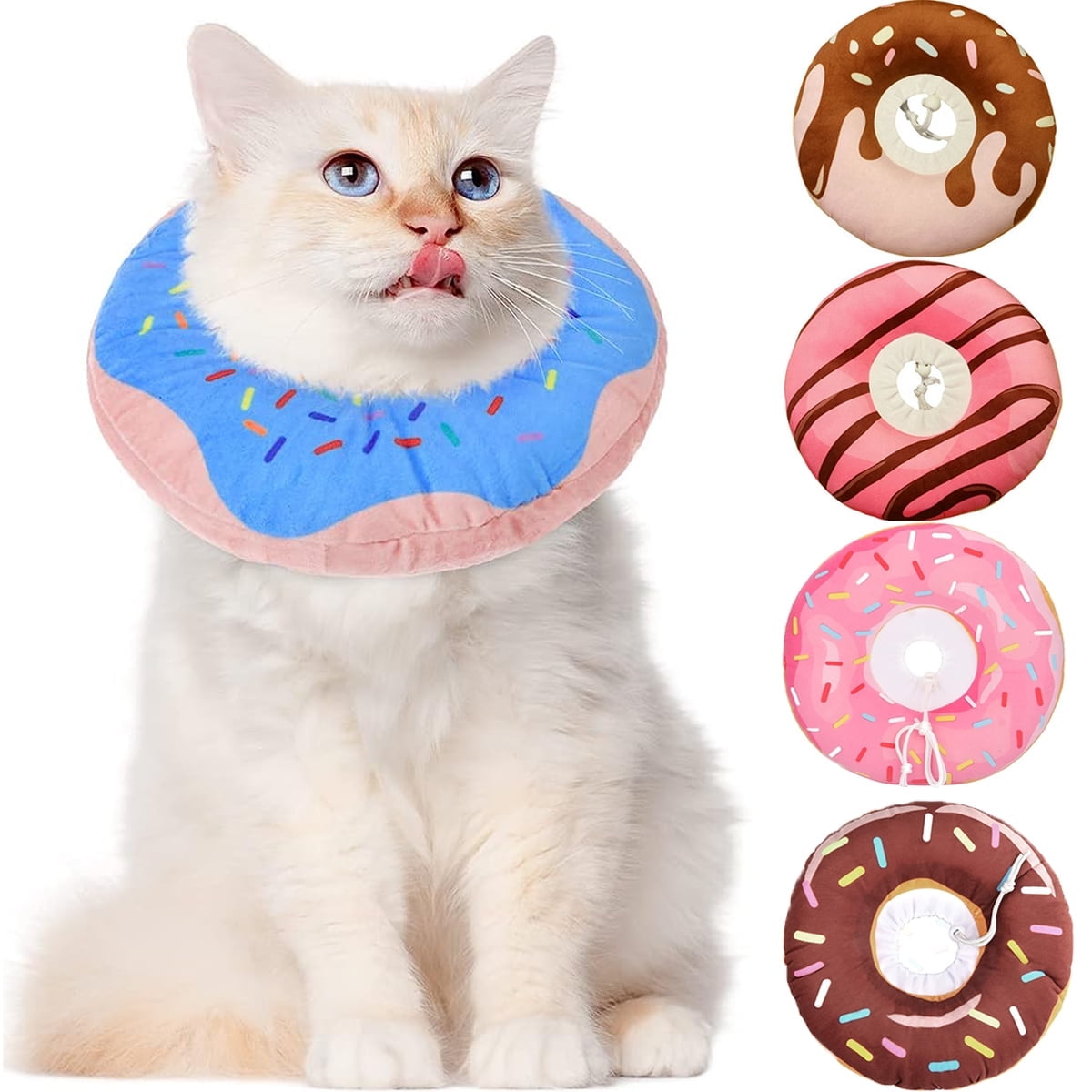 Adjustable Cat Cone Collar Soft, Donut Cat Recovery Collar, Cone for ...