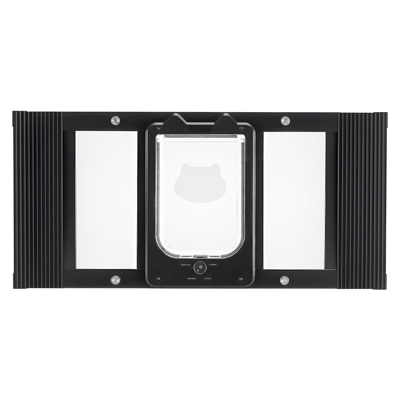 Adjustable Cat Door for Window Fits 27"-32" Width 4 Lock Modes Aluminum ...