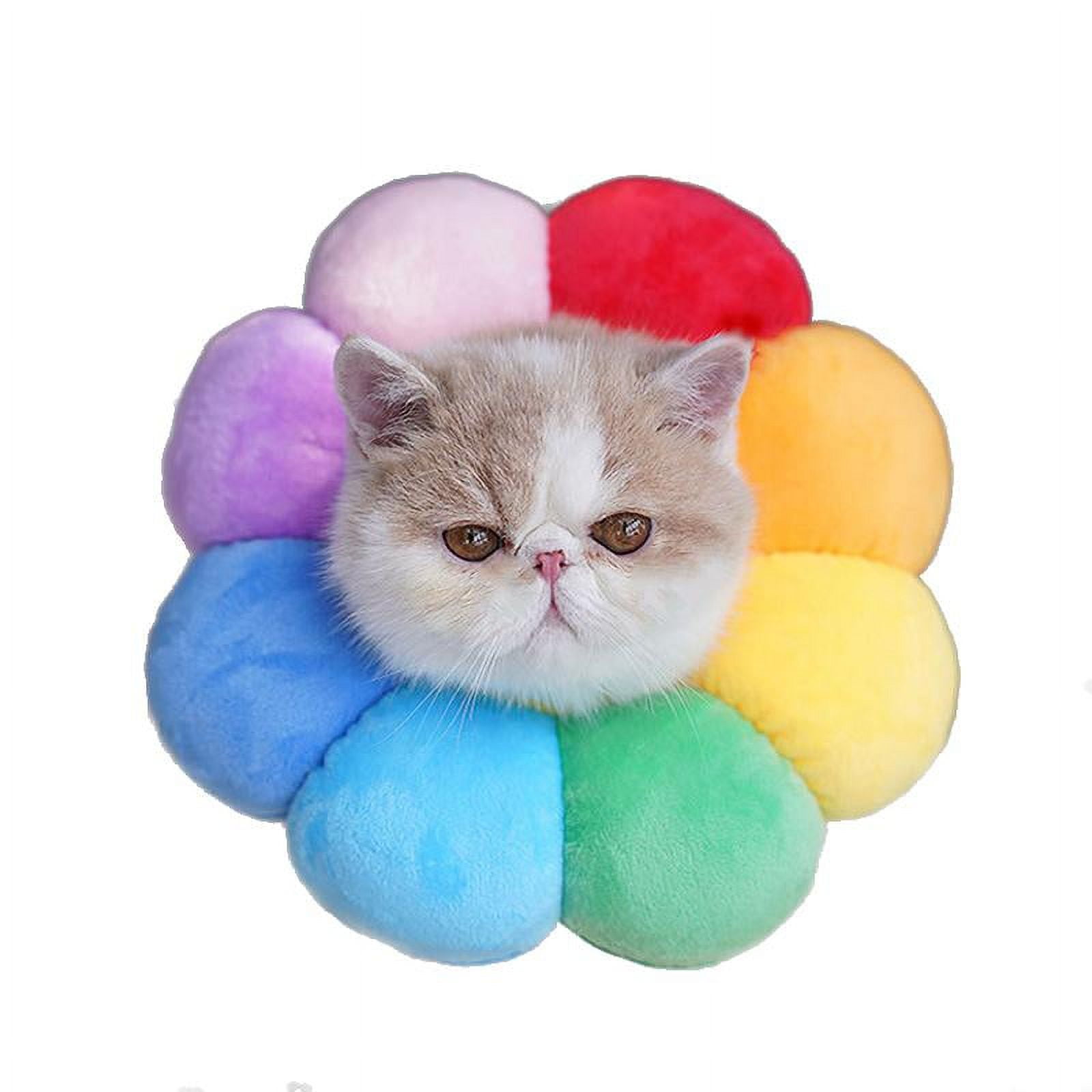 Adjustable Cat E-Collar, Cute Sunflower Neck Cone After Surgery, Wound ...
