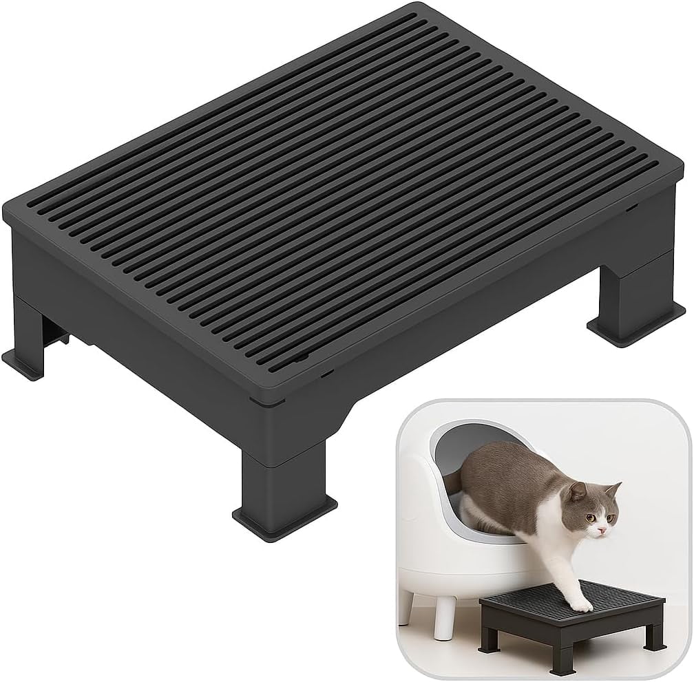 Adjustable Cat Litter Box Step Ramp, 3.5" & 6" Height, Large 16.5" x 12 ...