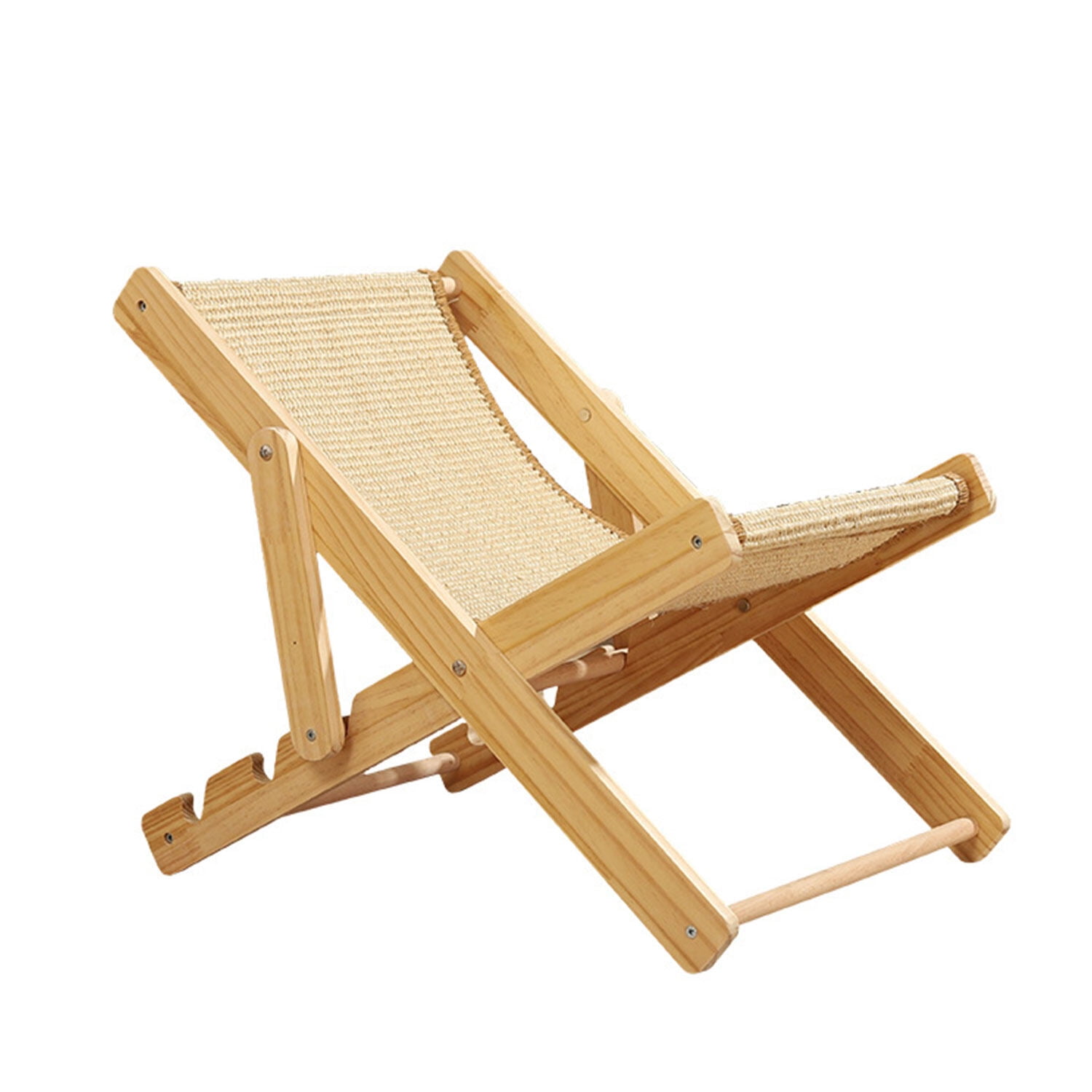 Adjustable Cat Lounger Wood Cat Recliner Cat Chair Cat Bed Sisal Canvas ...